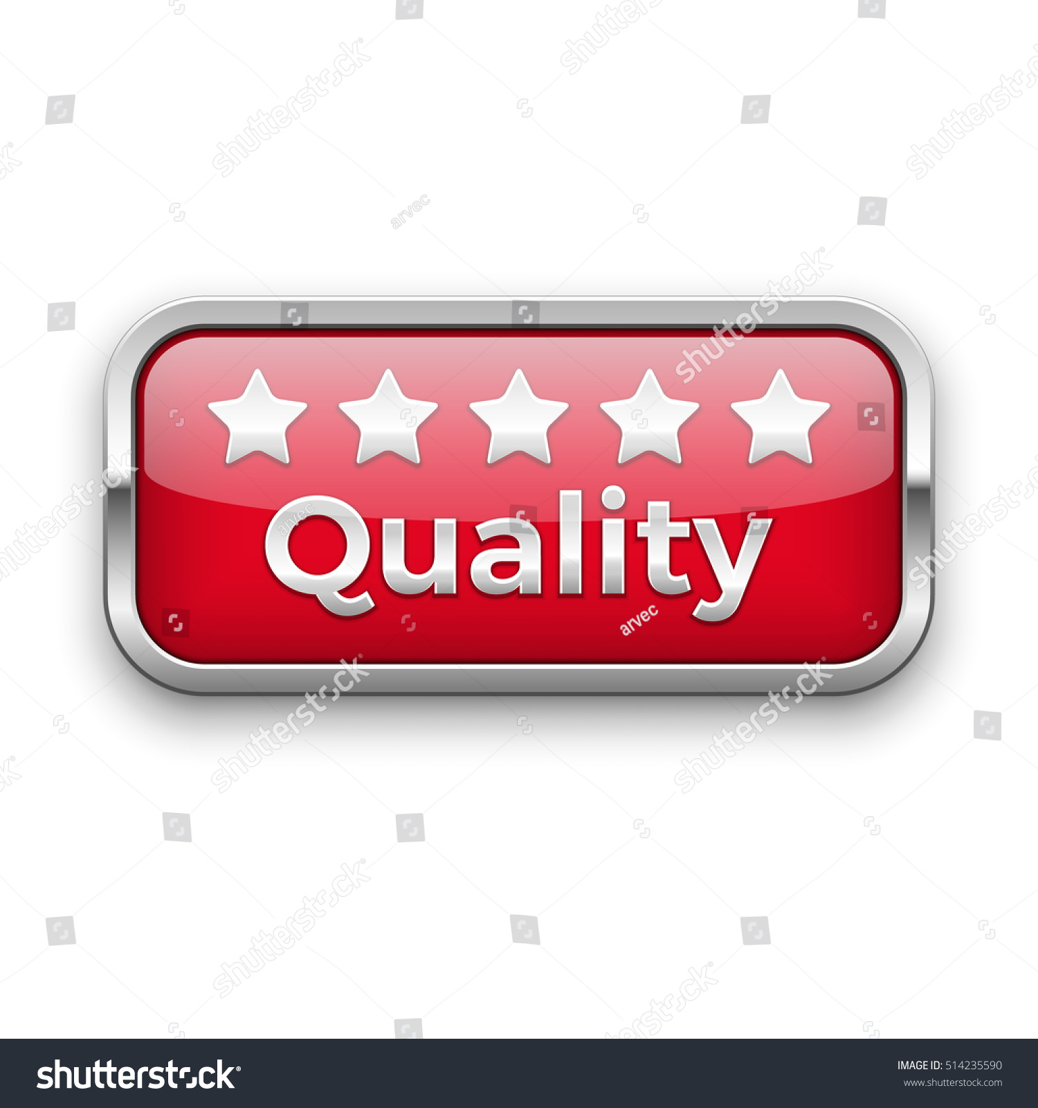 Five Star Quality Vector Badge Silver Stock Vector (Royalty Free ...