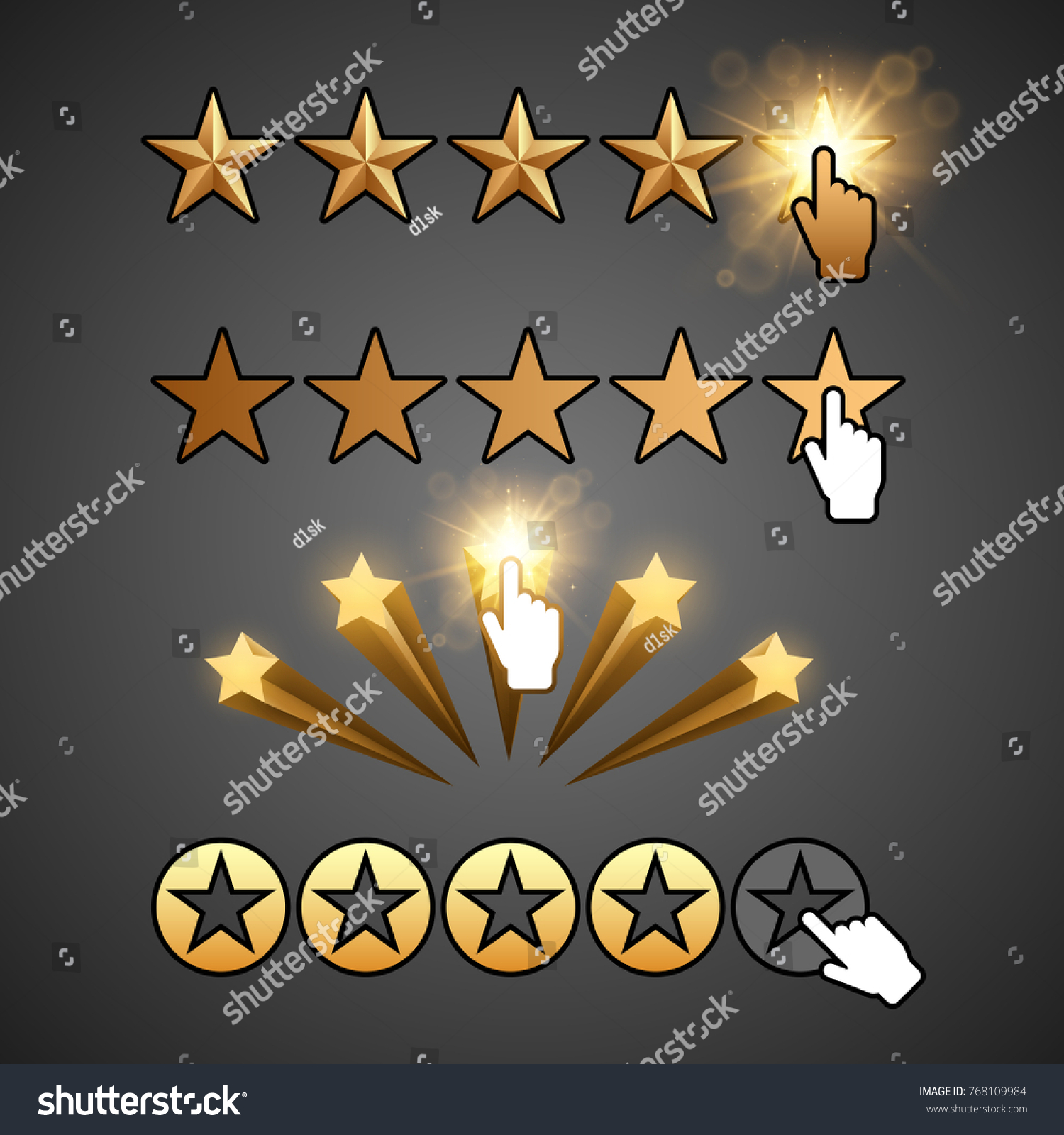 Five Star Rating Stock Vector (Royalty Free) 768109984