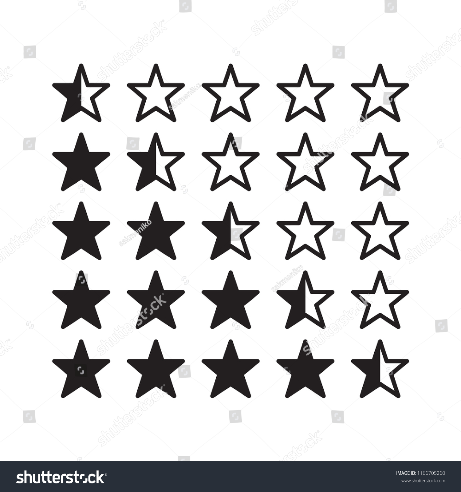 Five Star Rating Icon Vector Stock Vector (Royalty Free) 1166705260 ...