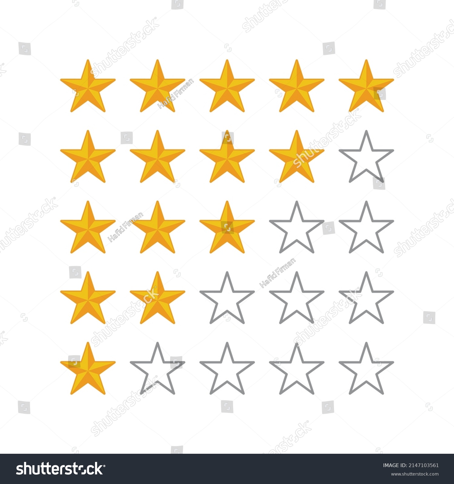 Five Star Rating Illustration Template Vector Stock Vector (Royalty ...