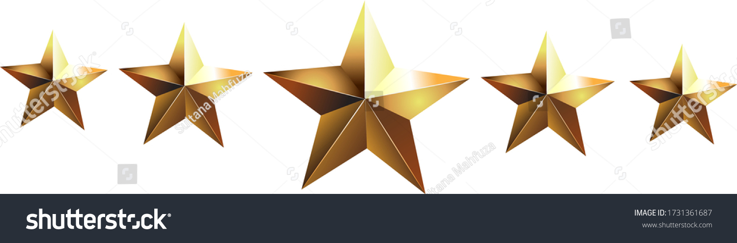 Five Star Vector Set Golden Five Stock Vector (Royalty Free) 1731361687