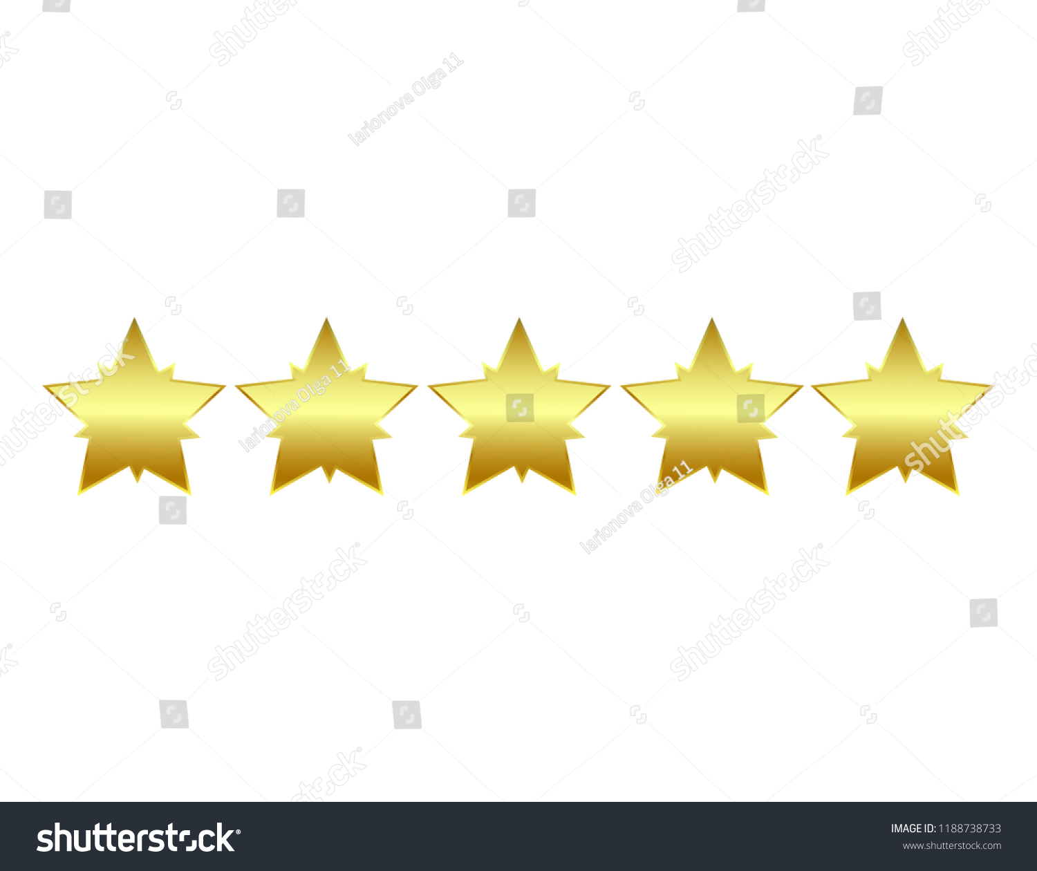 Five Stars Isolated Stock Vector (Royalty Free) 1188738733 | Shutterstock
