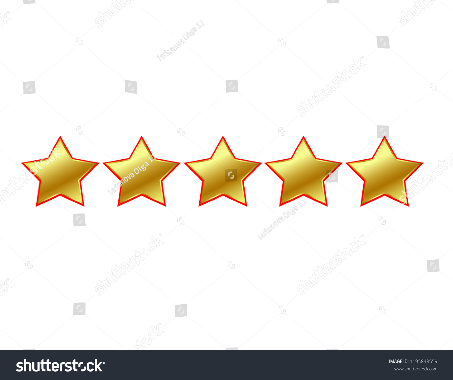 Five Stars Isolated Stock Vector (Royalty Free) 1195848559