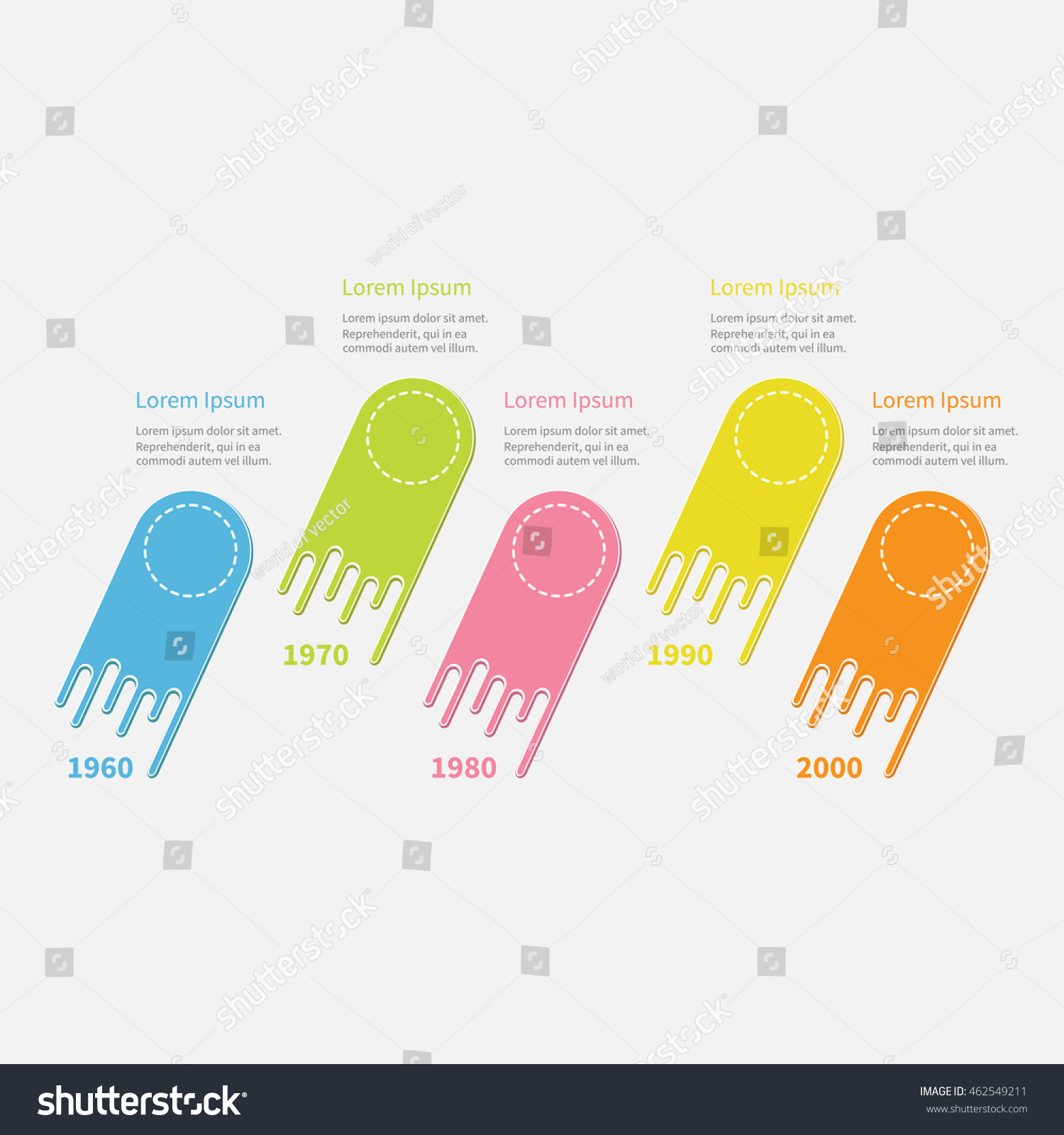 Five Step Timeline Infographic Dash Line Stock Vector (Royalty Free ...