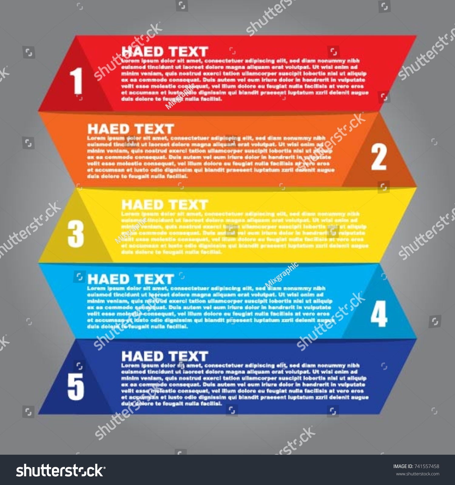 Five Steps Infographics Square Triangle Stock Vector (Royalty Free ...