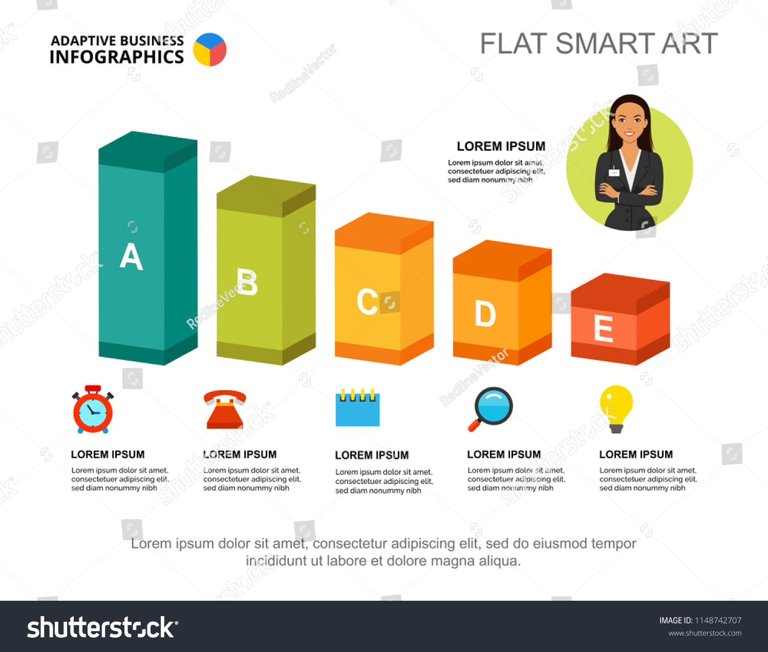 Five Steps Plan Process Chart Template Stock Vector (Royalty Free ...