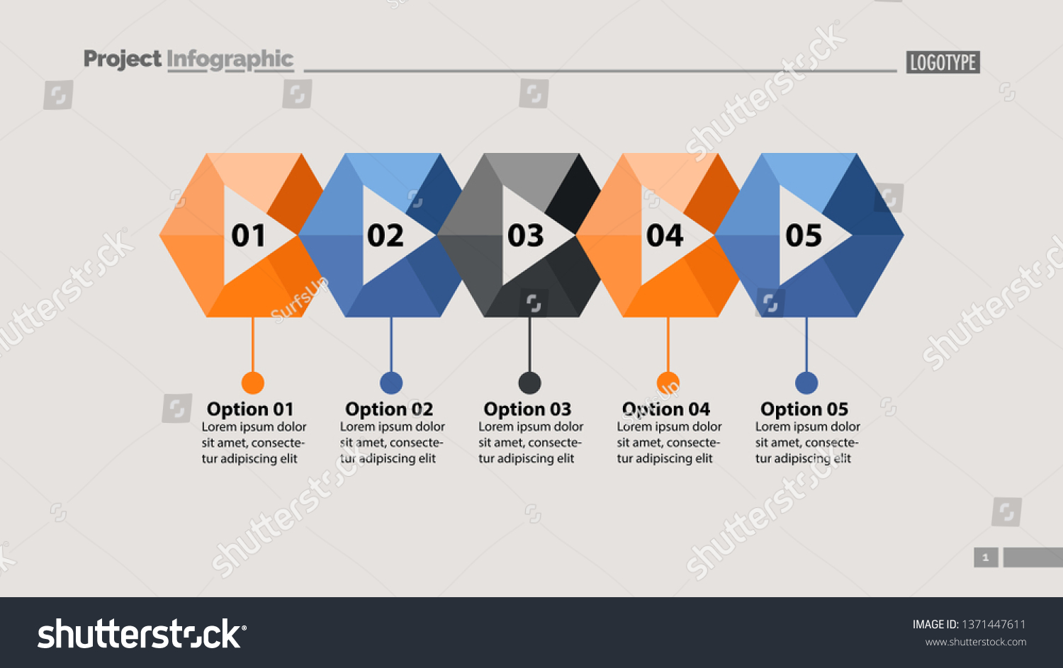 Vektor Stok Five Steps Process Chart Slide Template (Tanpa Royalti ... Vektor Stok Five Steps Process Chart Slide Template (Tanpa Royalti ...