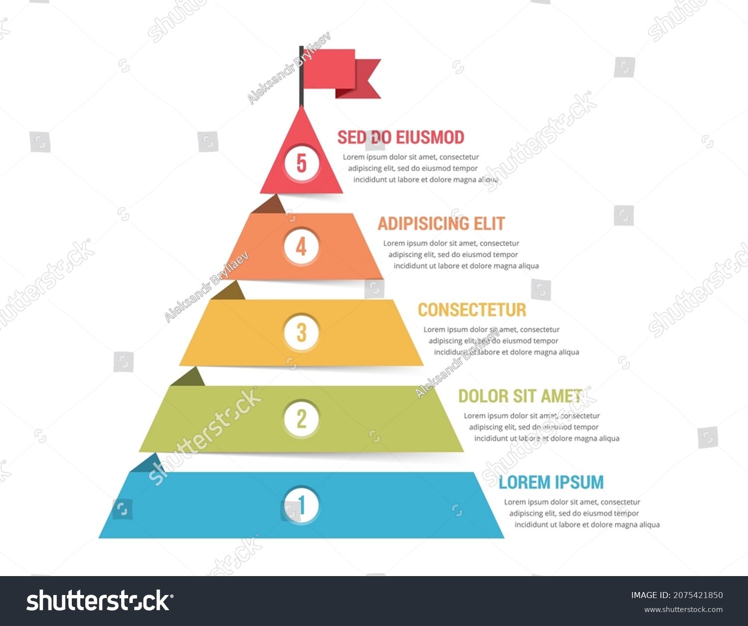 Five Steps Success Concept Pyramid Infographic Stock Vector (Royalty ... Five Steps Success Concept Pyramid Infographic Stock Vector (Royalty ...