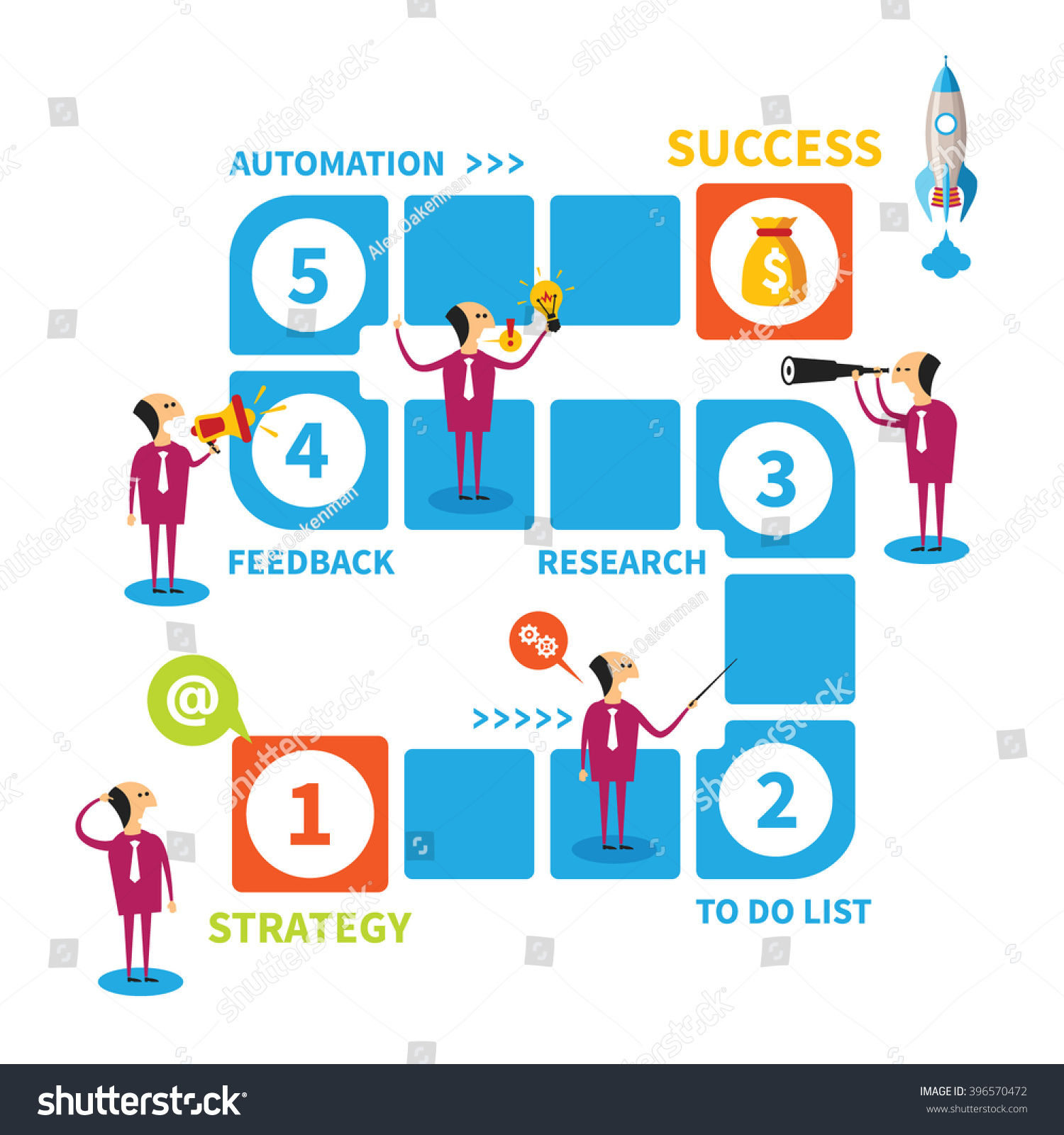 Five Steps Success Vector Concept Flat Stock Vector (Royalty Free ...