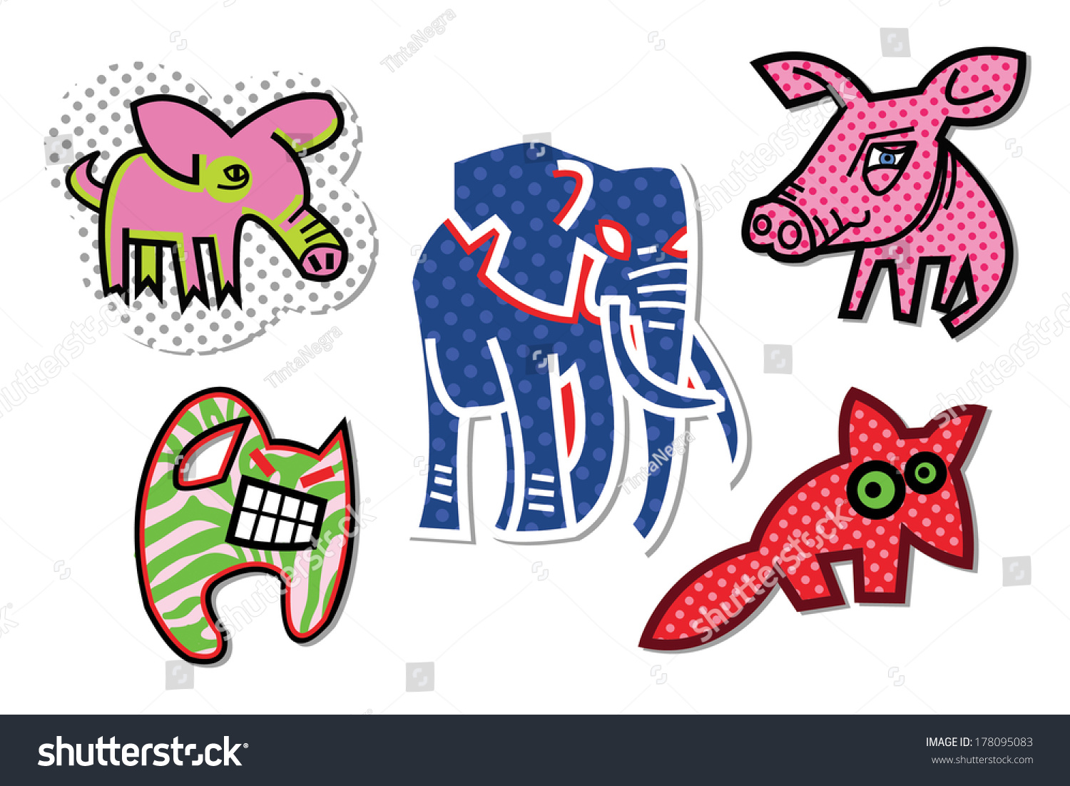 Five Strange Animals Icons: Vector có sẵn (miễn phí bản quyền ...