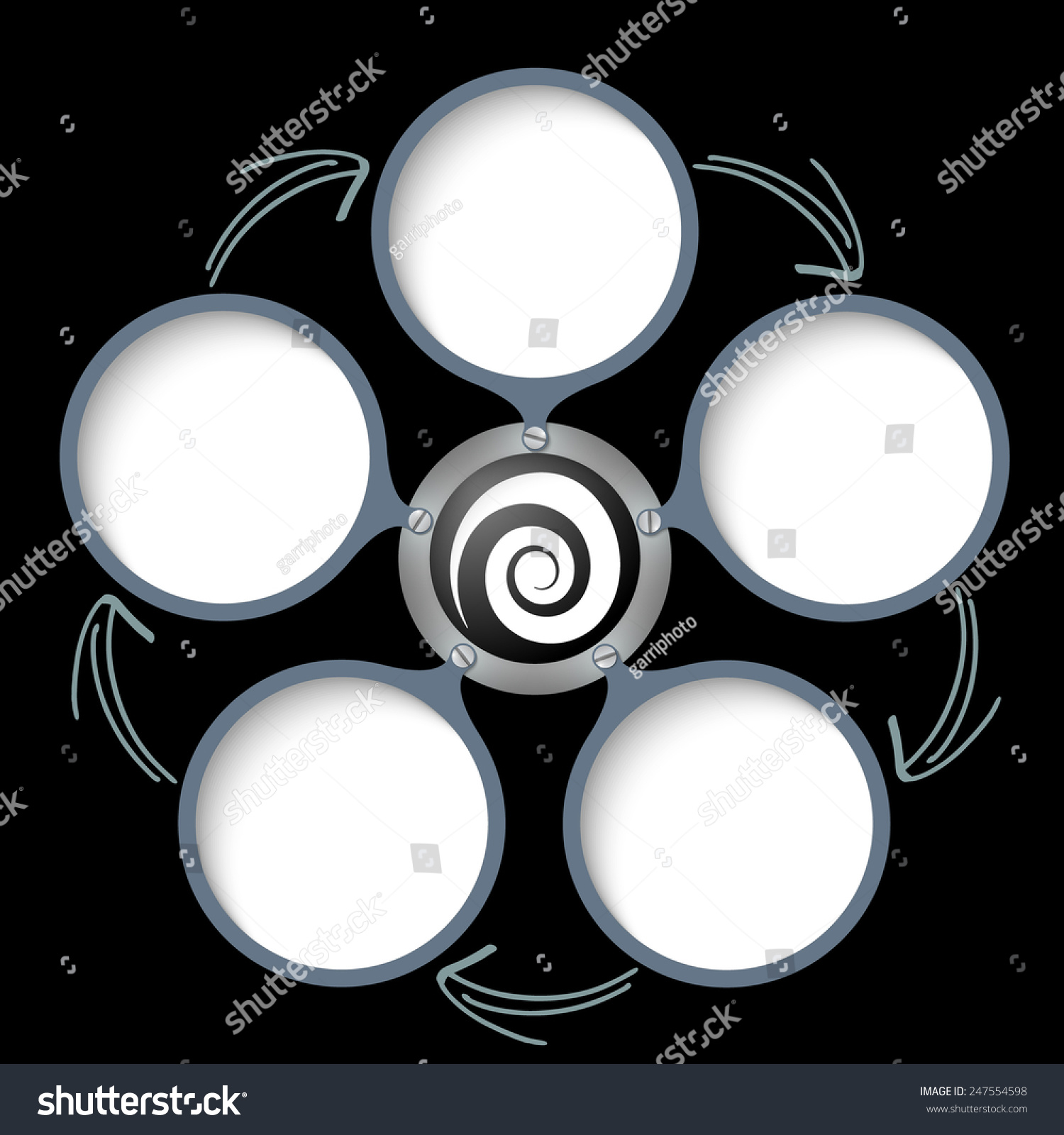 Five Text Boxes Arrows White Spiral Stock Vector (Royalty Free) 247554598