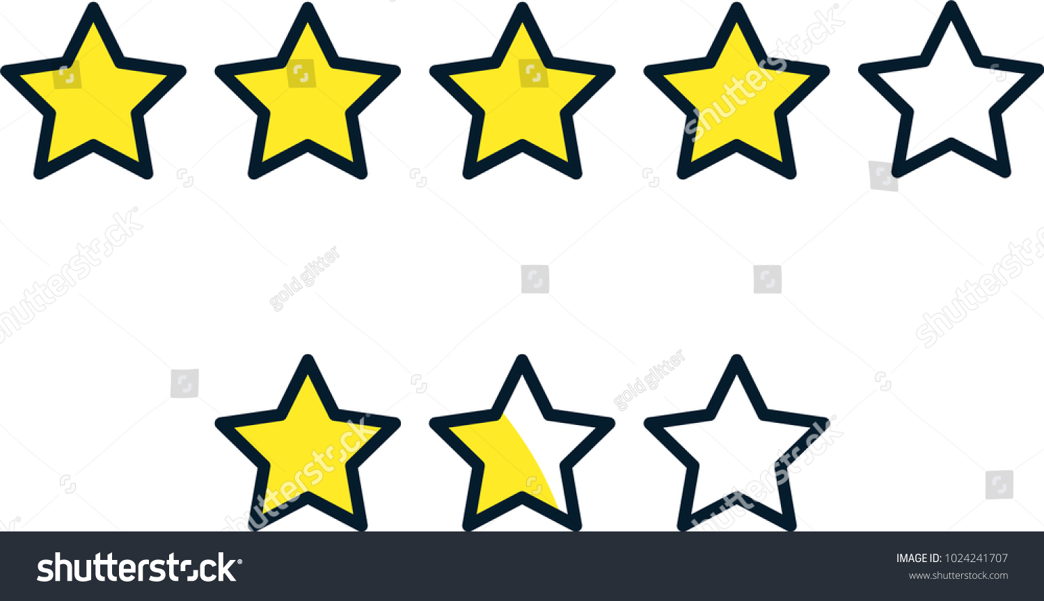 Five Vector Stars Different Coloring Stock Vector (Royalty Free ...