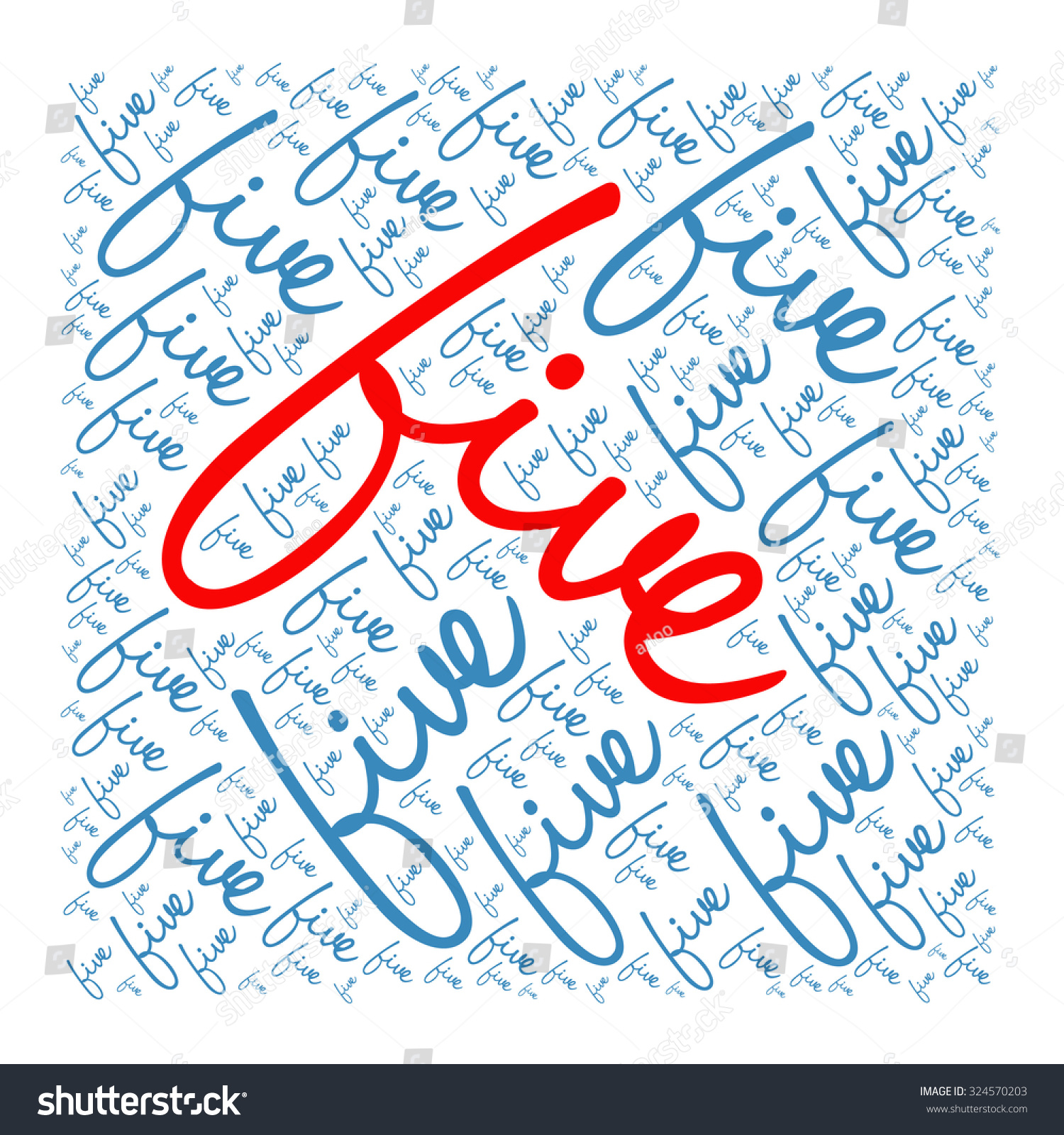 Five Word Cloud On White Background Stock Vector (Royalty Free ...