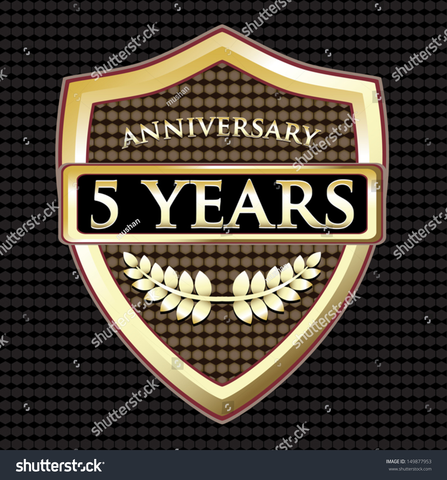 Five Years Anniversary Shield Stock Vector (Royalty Free) 149877953