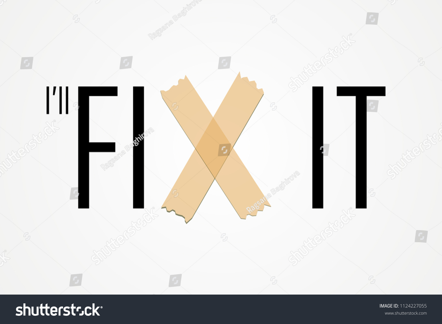 Fix Slogan Text Simple Flat Style Stock Vector (Royalty Free) 1124227055