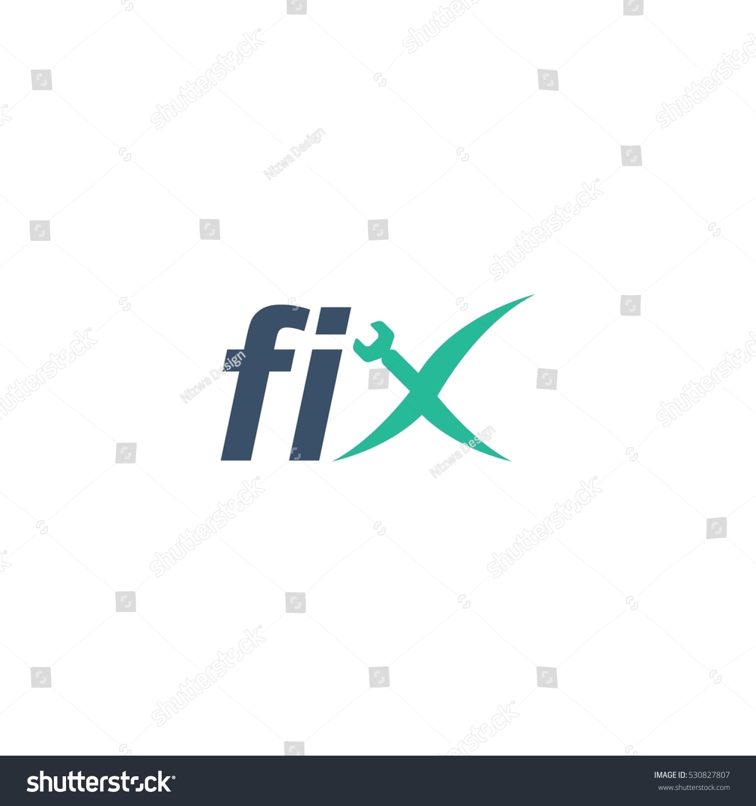 Fix Wordmark Repair Vector Logo Design: vector de stock (libre de ...