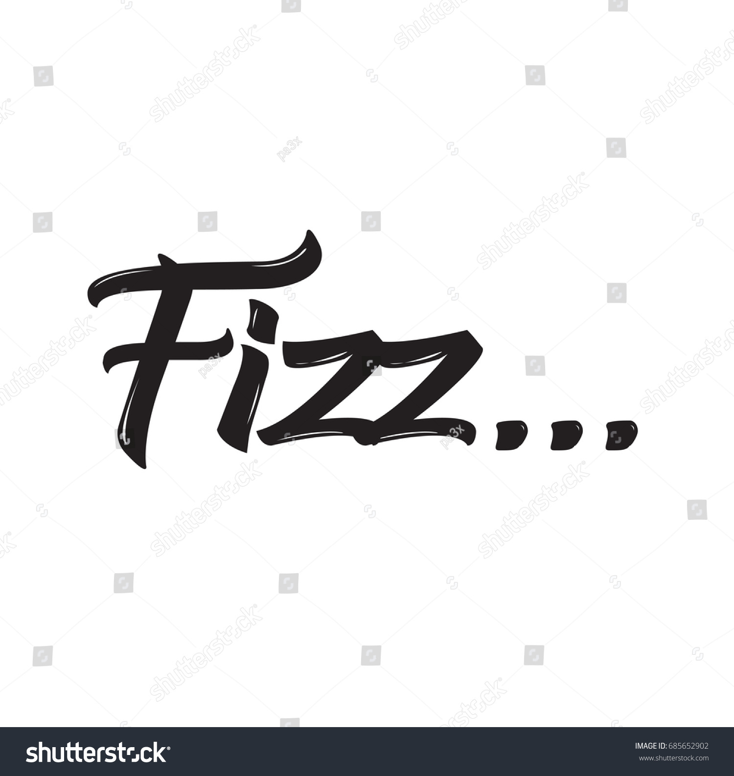 Fizz Text Design Vector Calligraphy Typography Stock Vector (Royalty ...