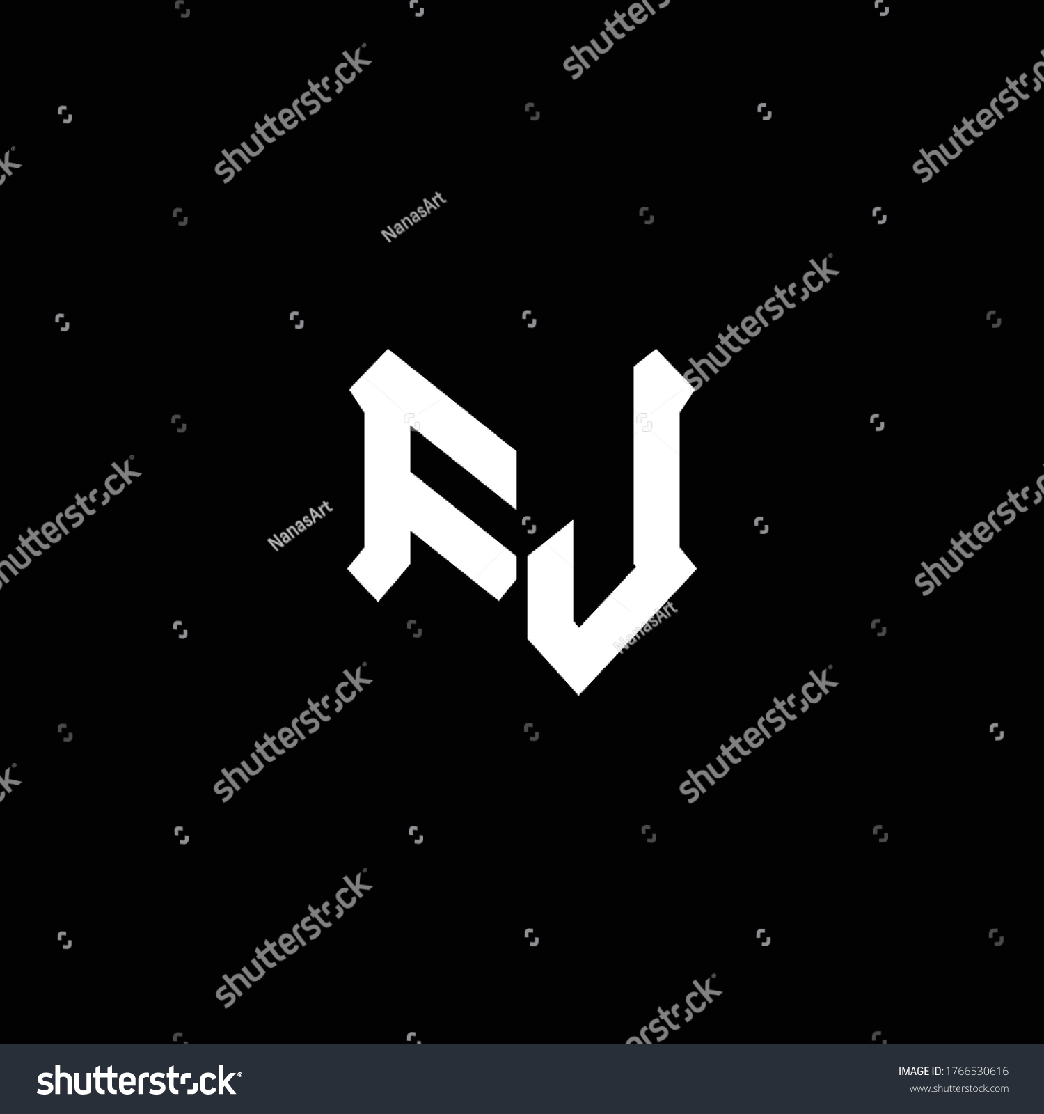 Fj Logo Monogram Shield Shape Design Stock Vector (Royalty Free ...