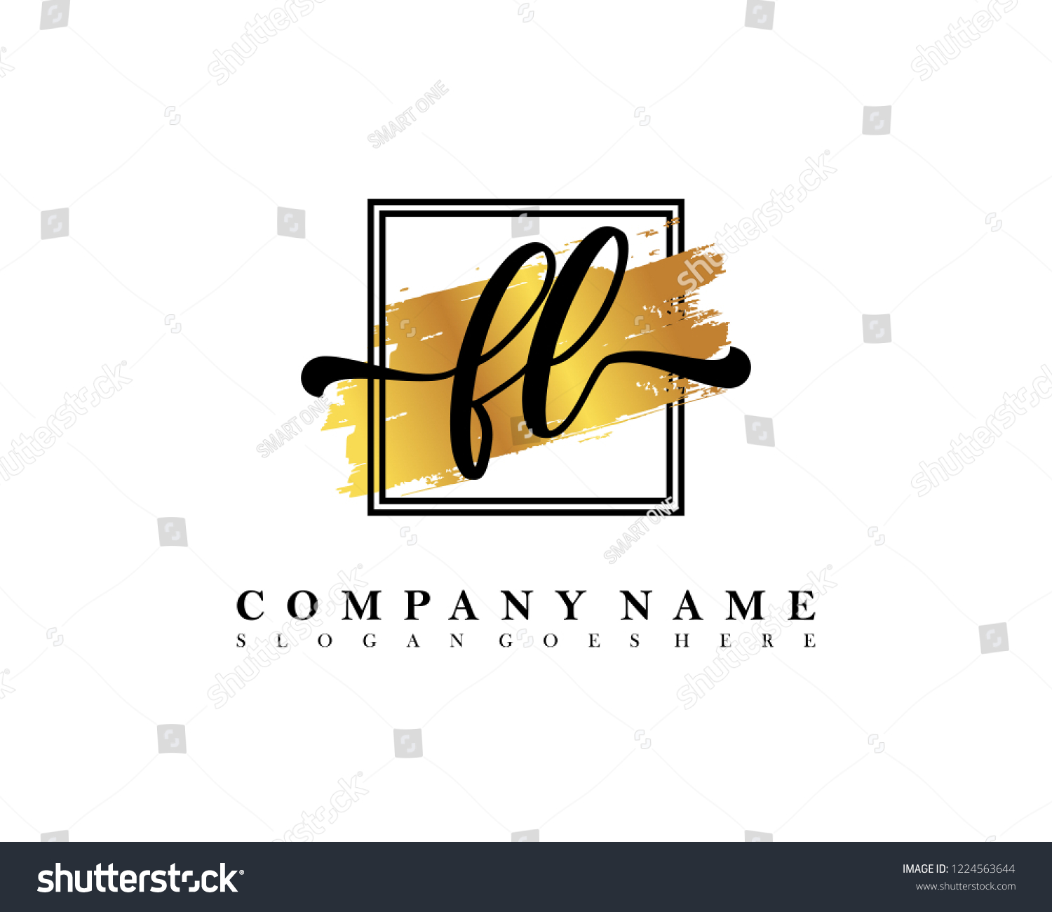 Fl Initial Handwriting Logo Concept Stock Vector (Royalty Free ...