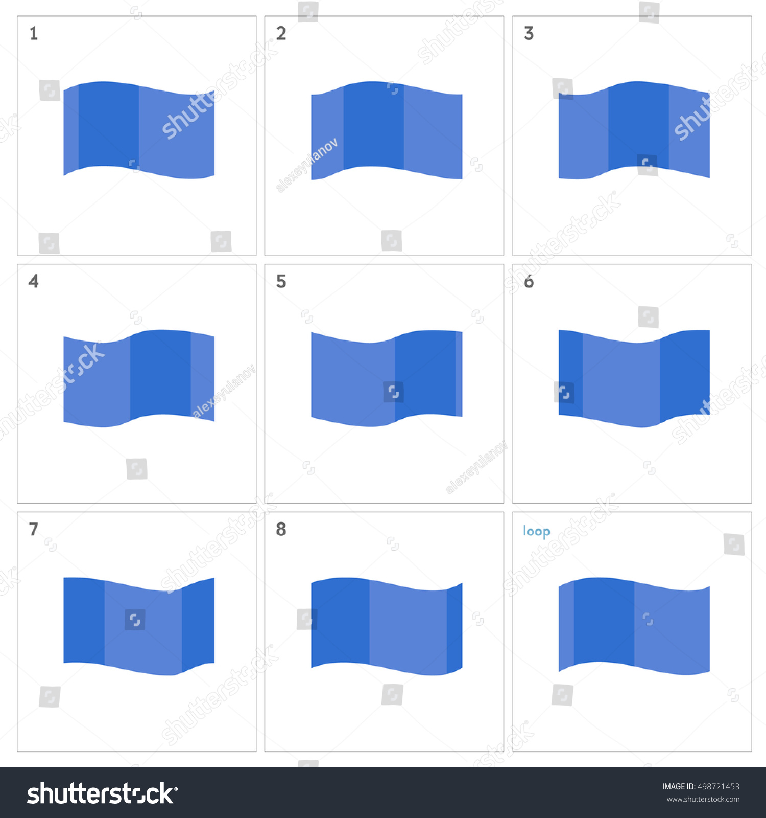 Flag Animation Vector Illustration Sprite Sheet: vetor stock (livre de ...