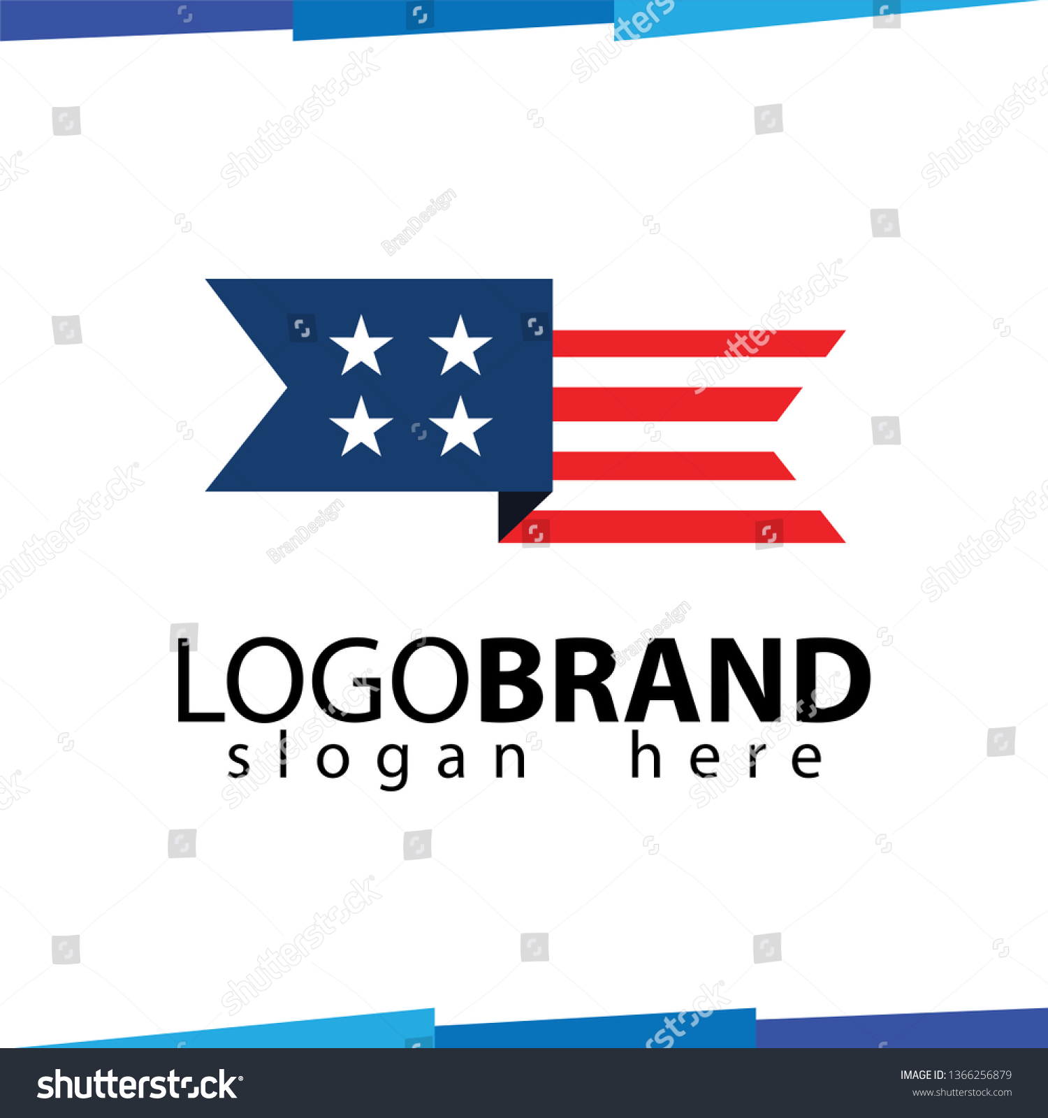 Flag Campaign Logo Vector Template Stock Vector (Royalty Free ...