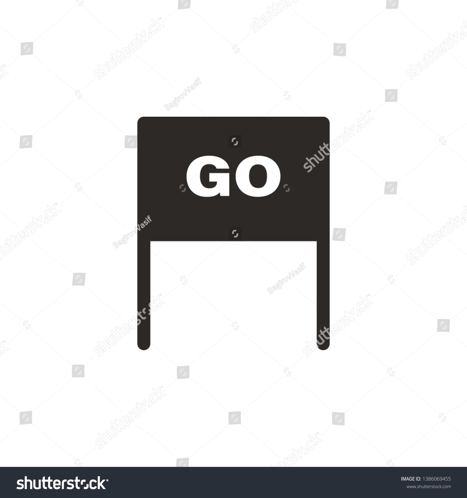 Flag Go Launch Vector Icon Simple Stock Vector (Royalty Free ...