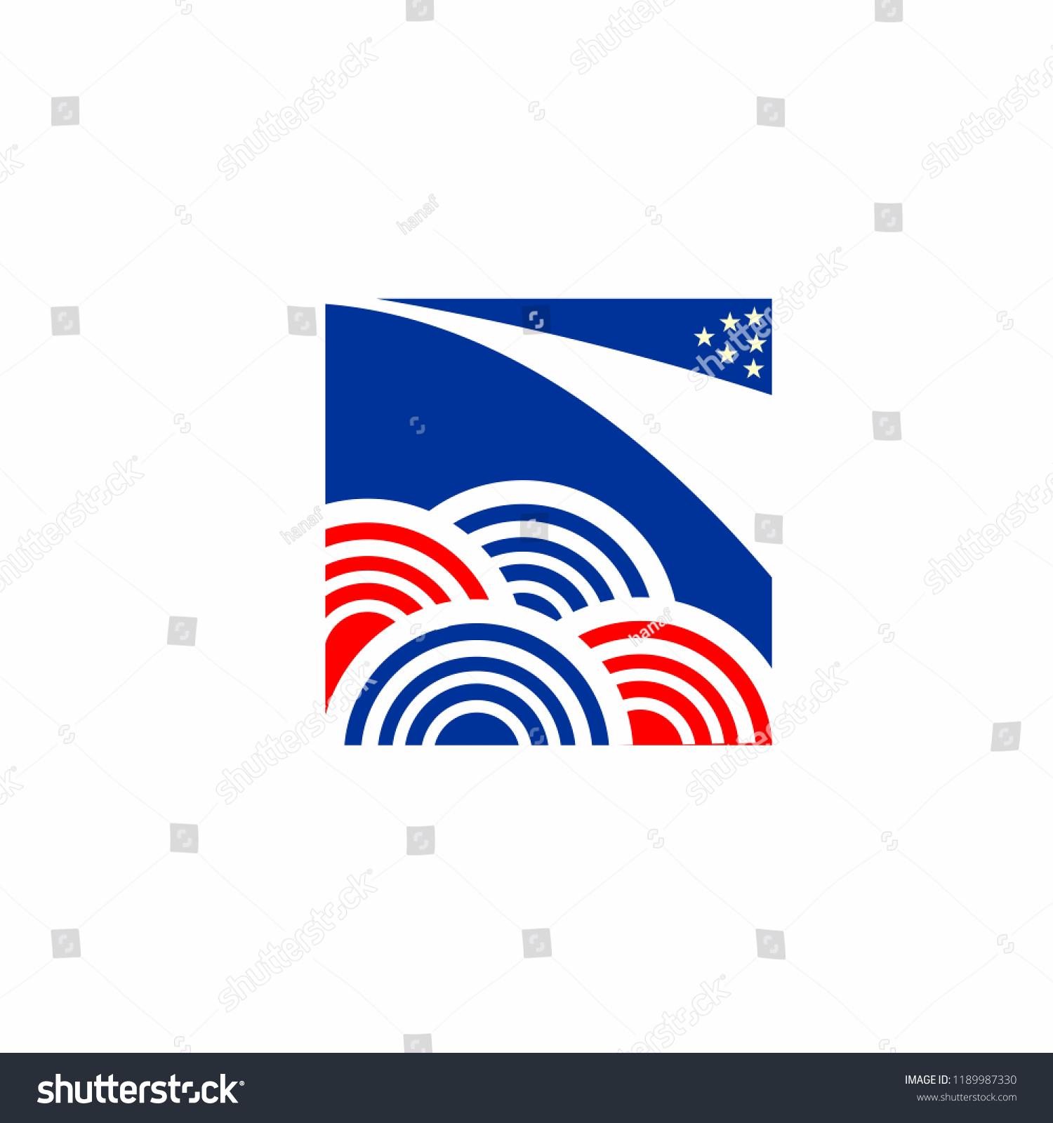 Flag Net Logo Design Modern Stock Vector (Royalty Free) 1189987330 ...
