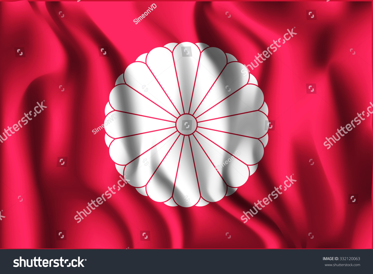 Flag Japan Rectangular Shape Icon Wavy Stock Vector (Royalty Free ...