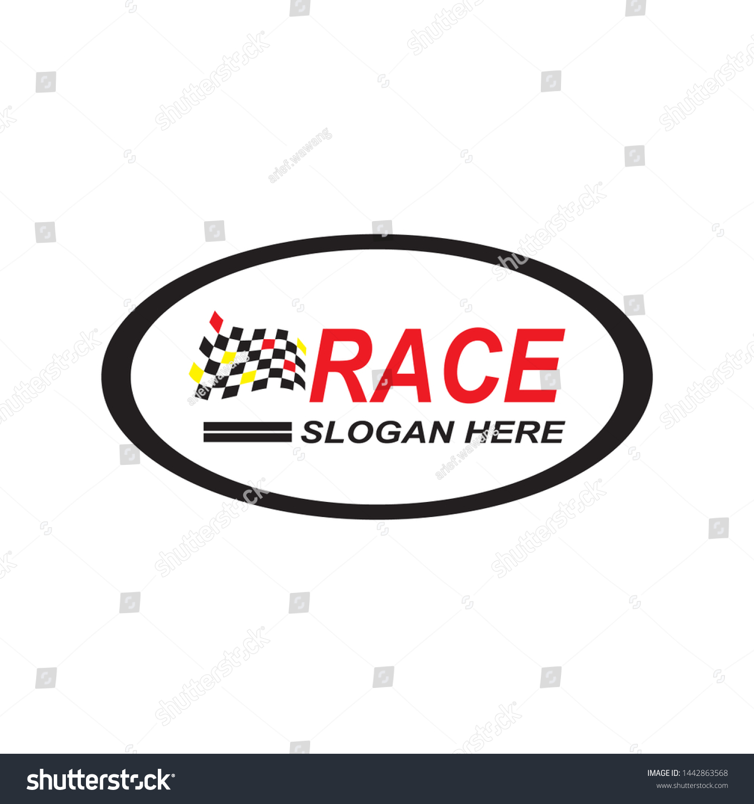 Flag Race Logo Vector Illustration Stock Vector (Royalty Free ...
