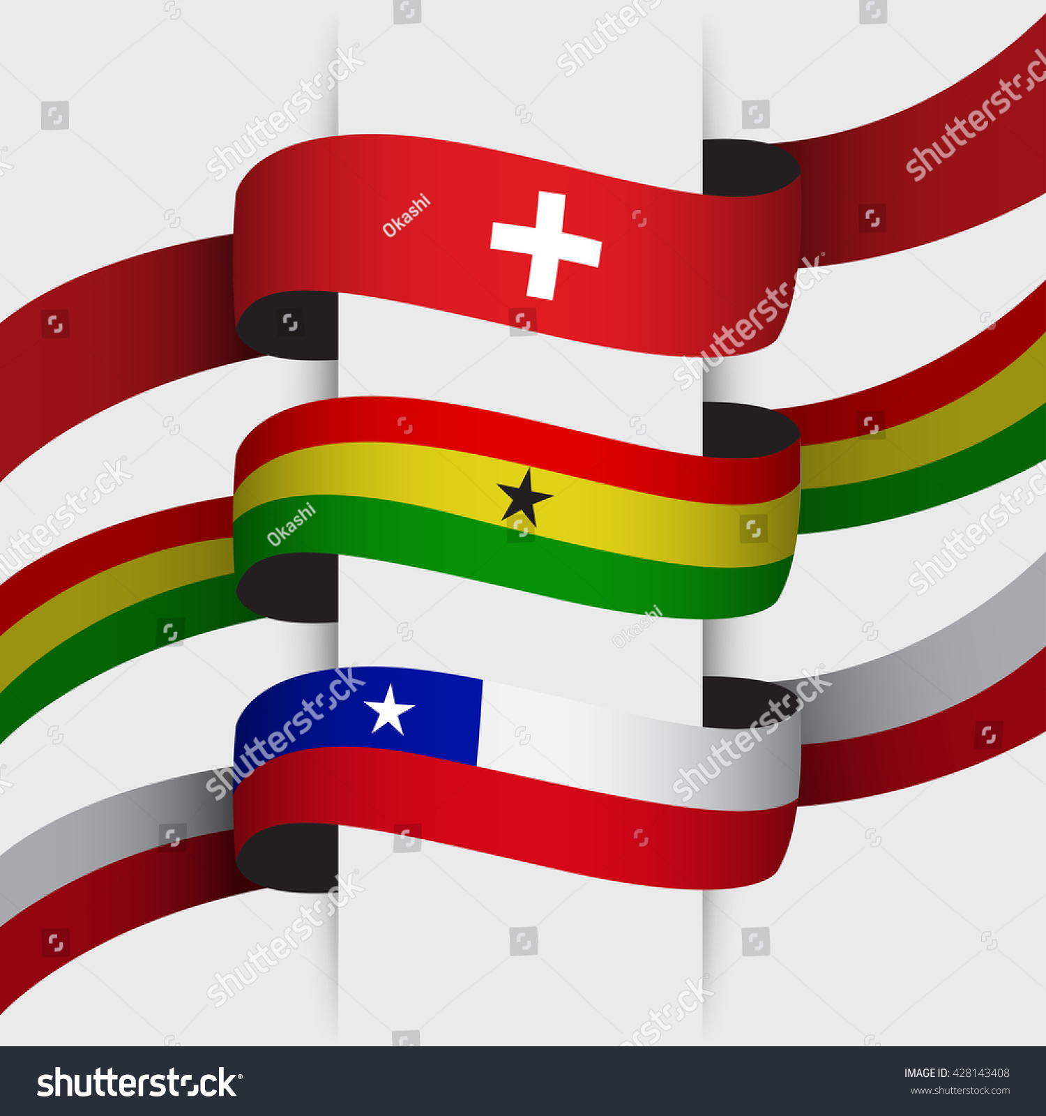 Flag Ribbon Vector Illustration Stock Vector (Royalty Free) 428143408 ...