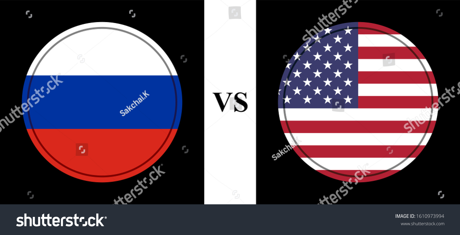 Flag Russia Vs Usa Vector Background Stock Vector (Royalty Free ...