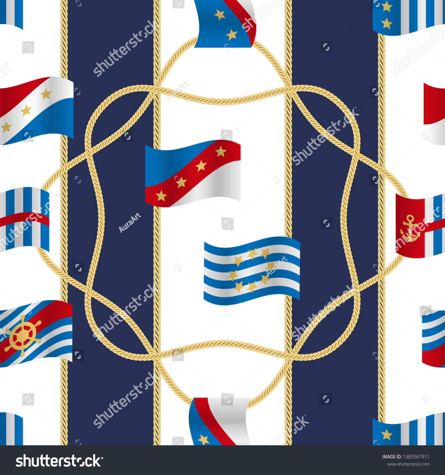 Flags Cords Vector Fashion Seamless Pattern Stock Vector (Royalty Free ...