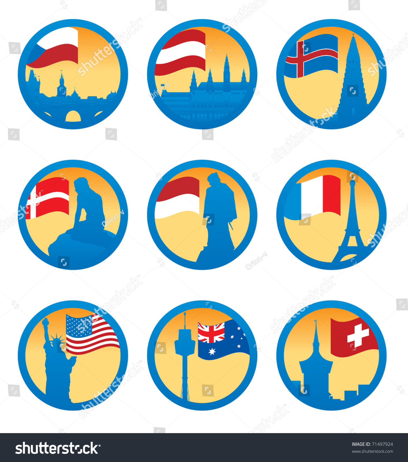 Flags Symbols Vector Illustration Stock Vector (Royalty Free) 71497924 ...