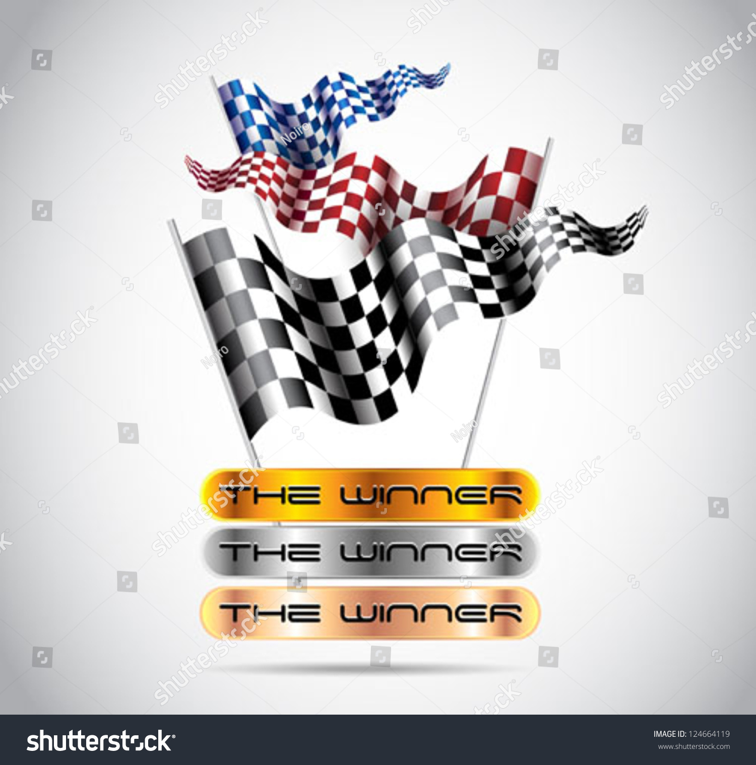 Flags Checkered Background Winning Positions Stock Vector (Royalty Free ...
