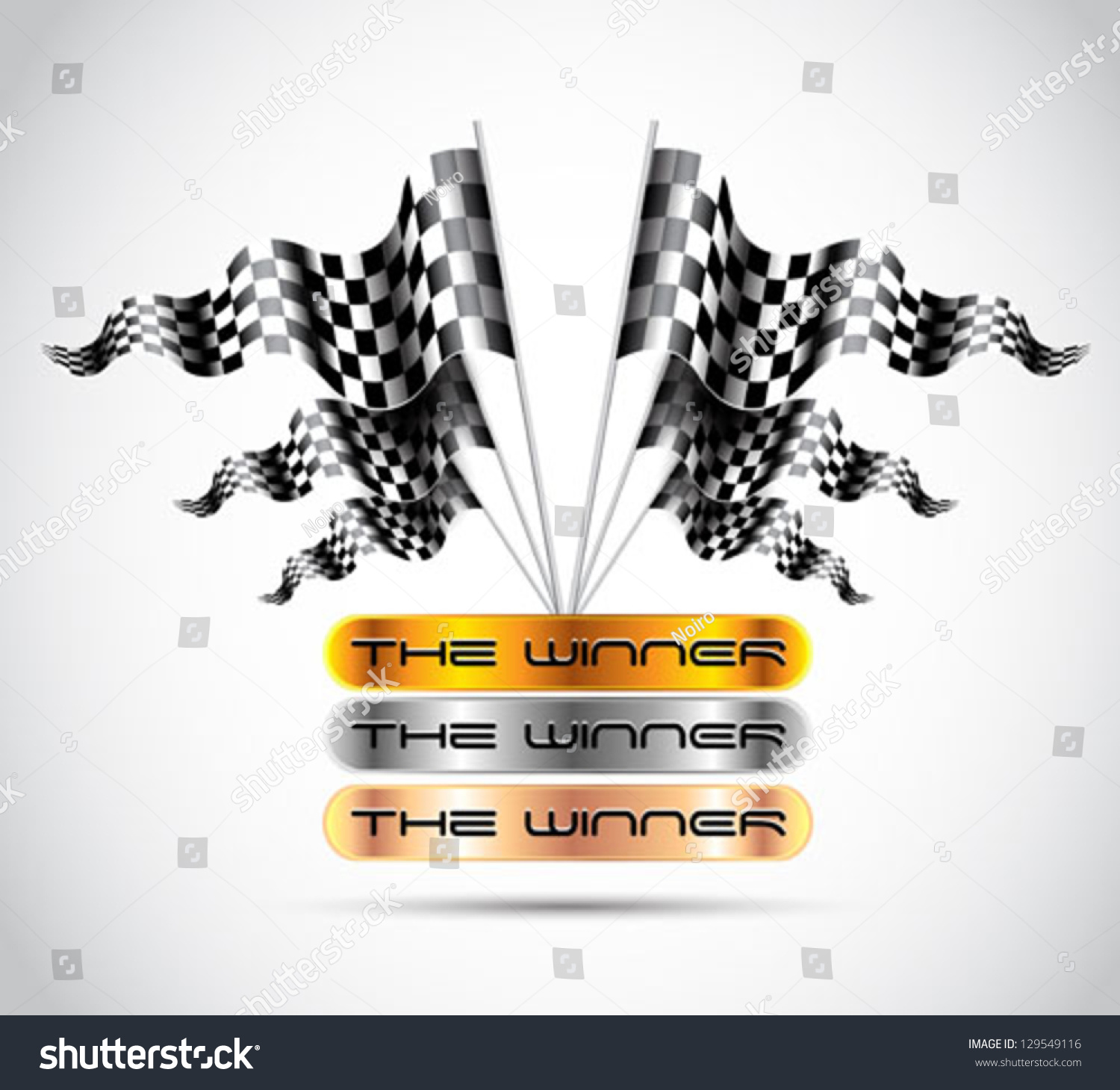 Flags Checkered Background Winning Positions Stock Vector (Royalty Free ...