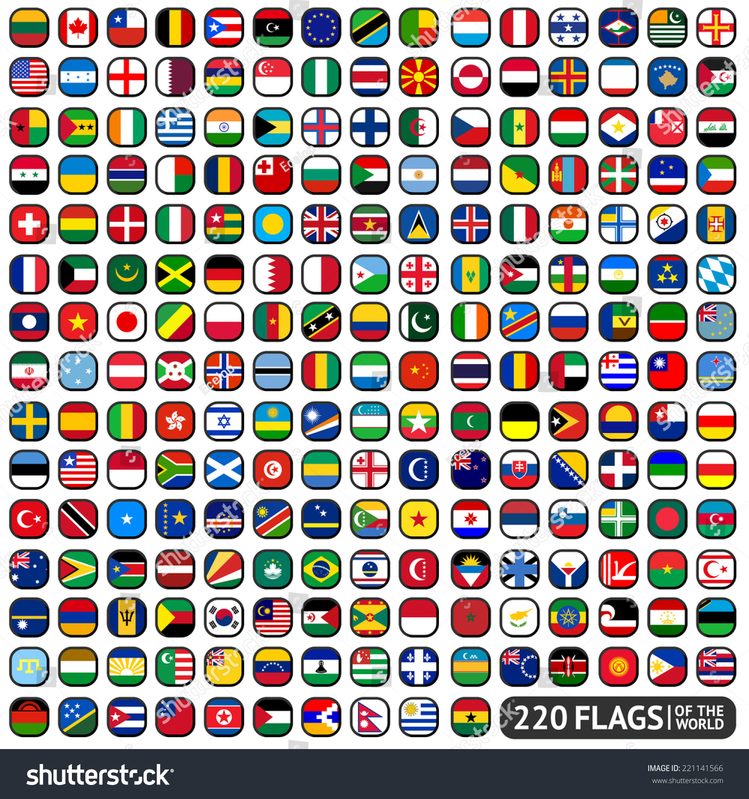 Flags World Rounded Squares Big Set Stock Vector (Royalty Free ... Flags World Rounded Squares Big Set Stock Vector (Royalty Free ...