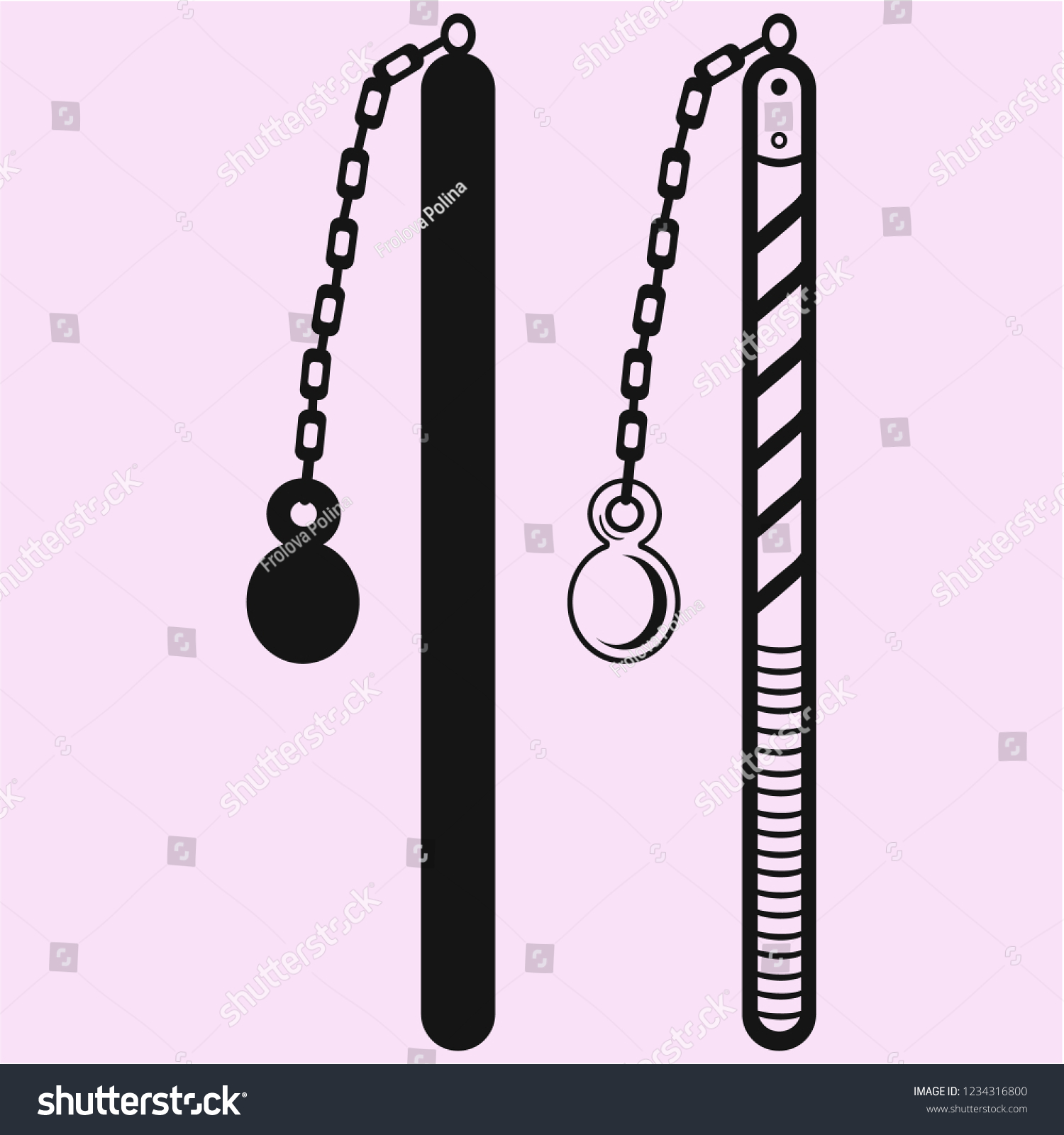 Flail Medieval Weapon Vector Silhouette Isolated 库存矢量图（免版税）1234316800 ...