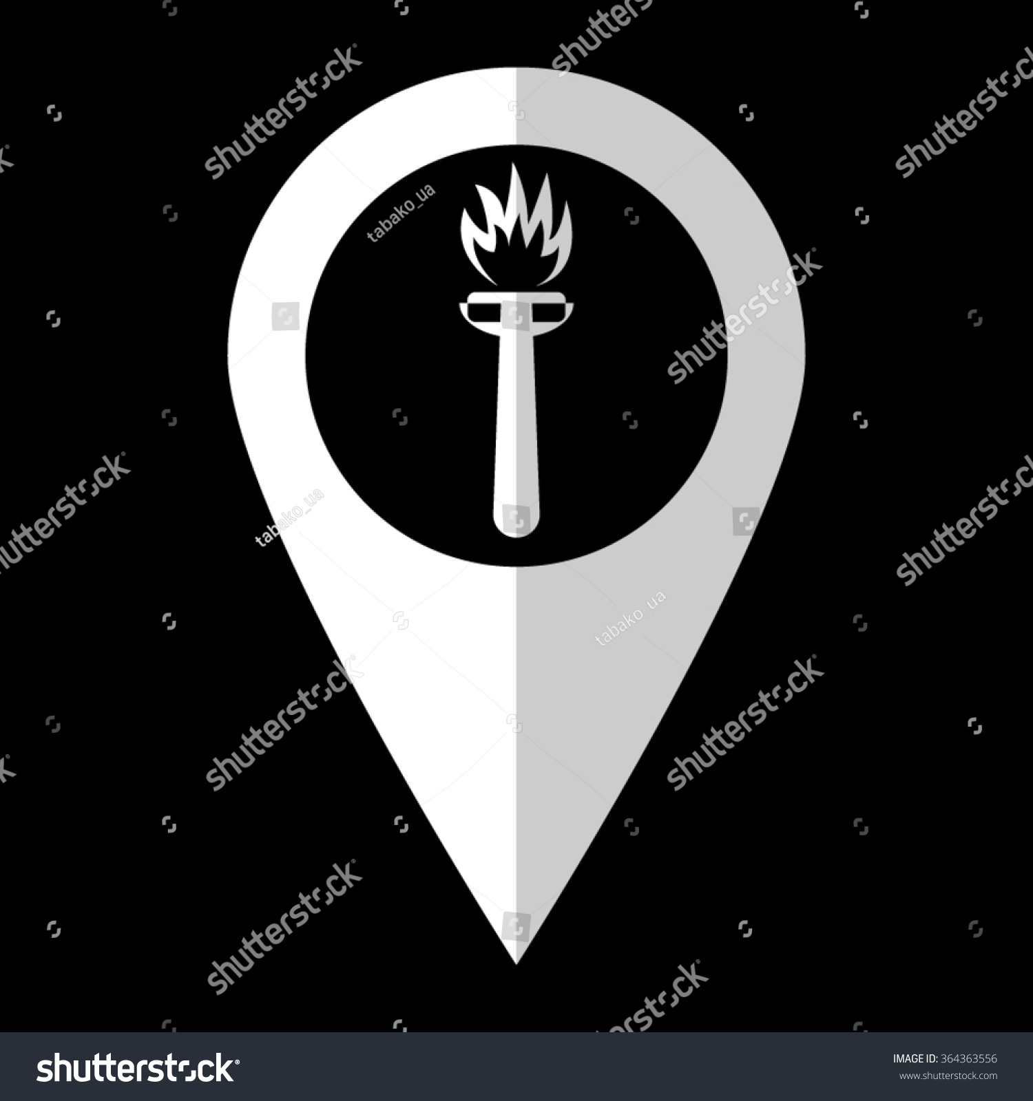 Flambeau Symbol White Vector Icon Map: vector de stock (libre de ...