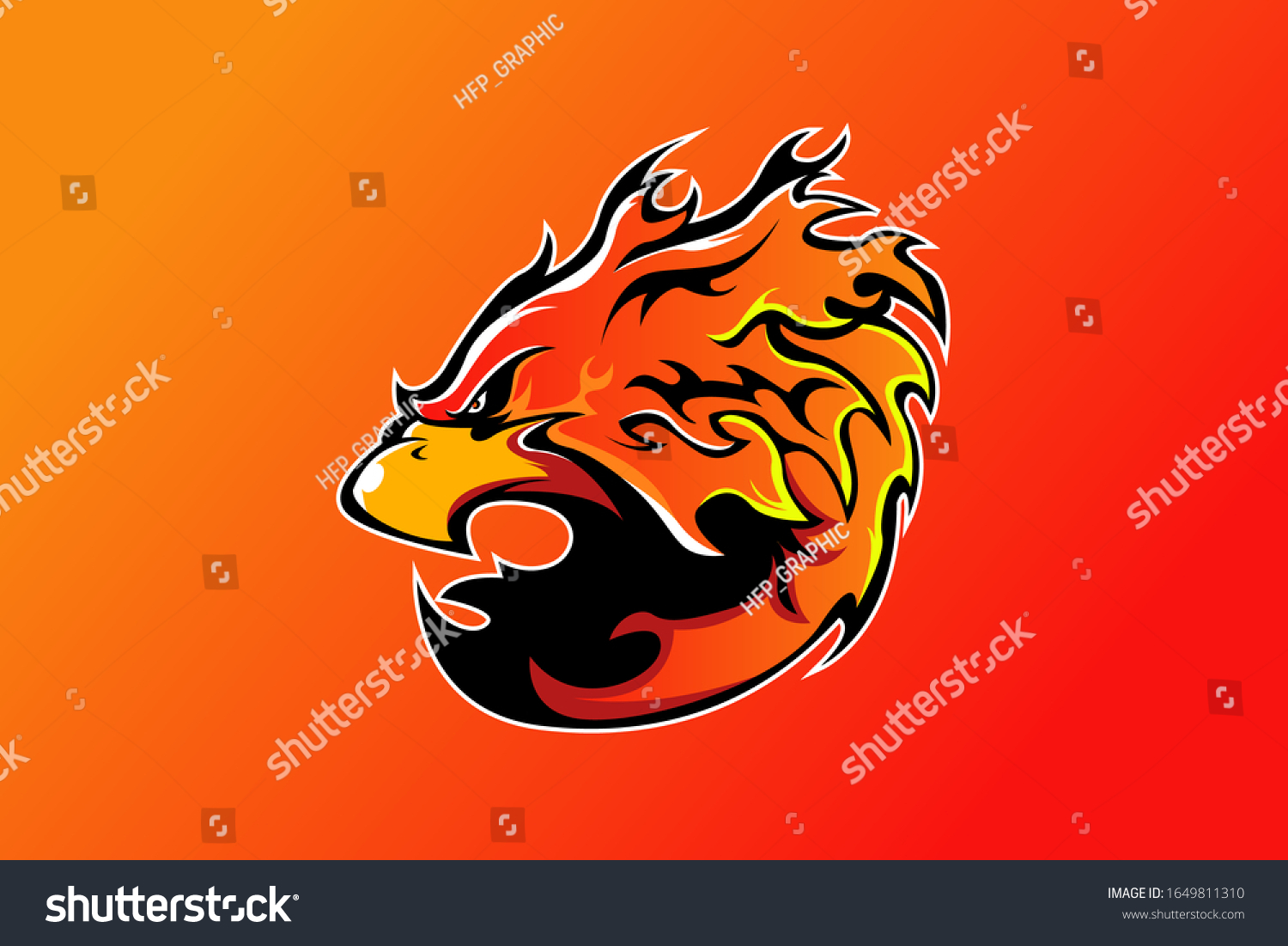 Flame Bird Mascot Logo Vector Eps Stock Vector (Royalty Free ...