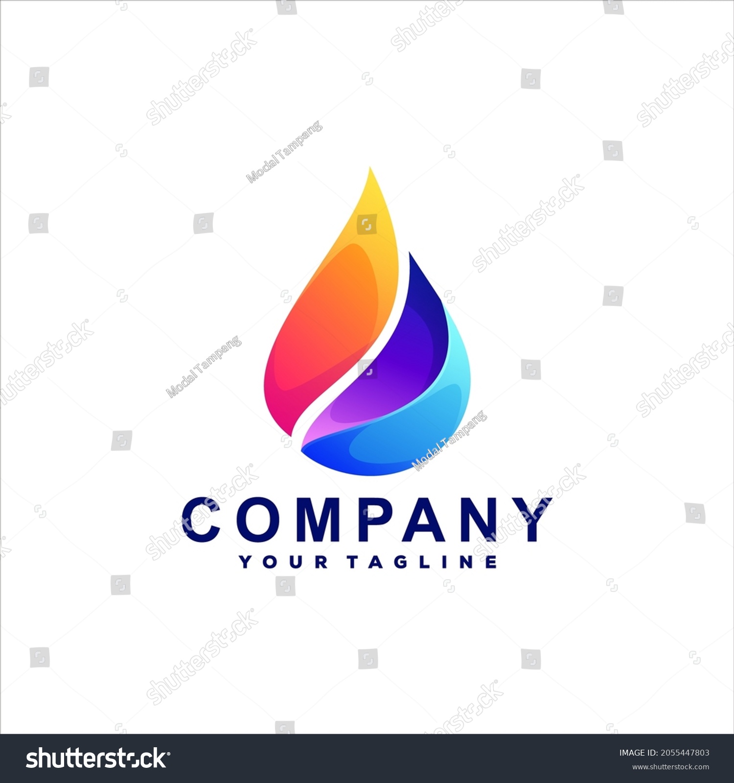 Flame Color Gradient Logo Design Stock Vector (Royalty Free) 2055447803 ...