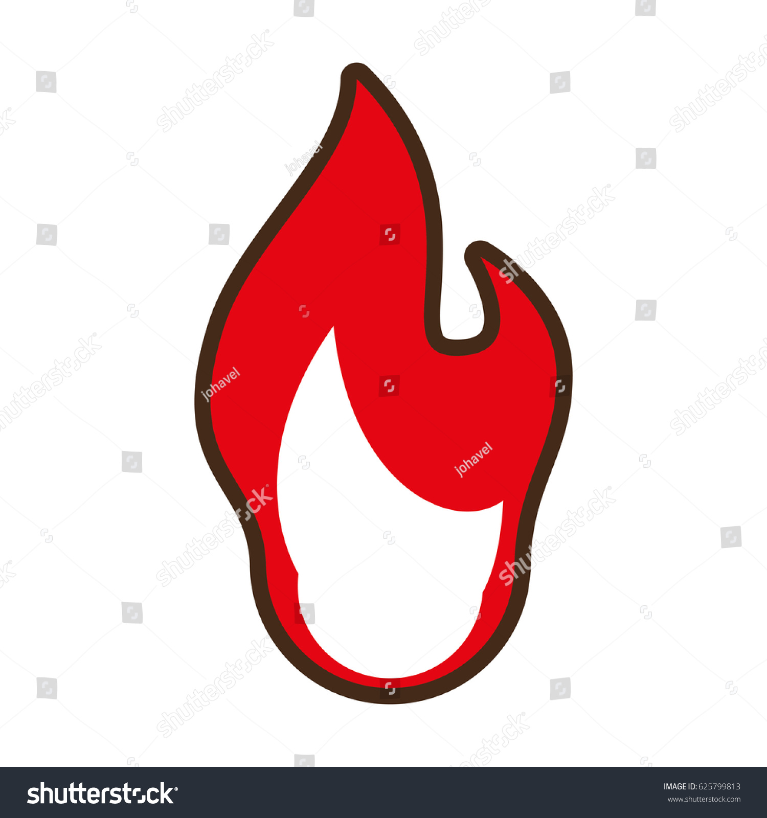 Flame Fire Red Symbol Icon Stock Vector (Royalty Free) 625799813 ...