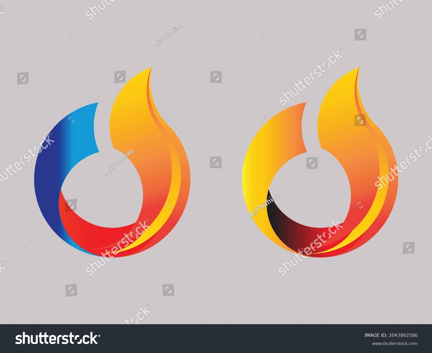 Flame Fox Logo Circle Stock Vector (Royalty Free) 2043862586 | Shutterstock
