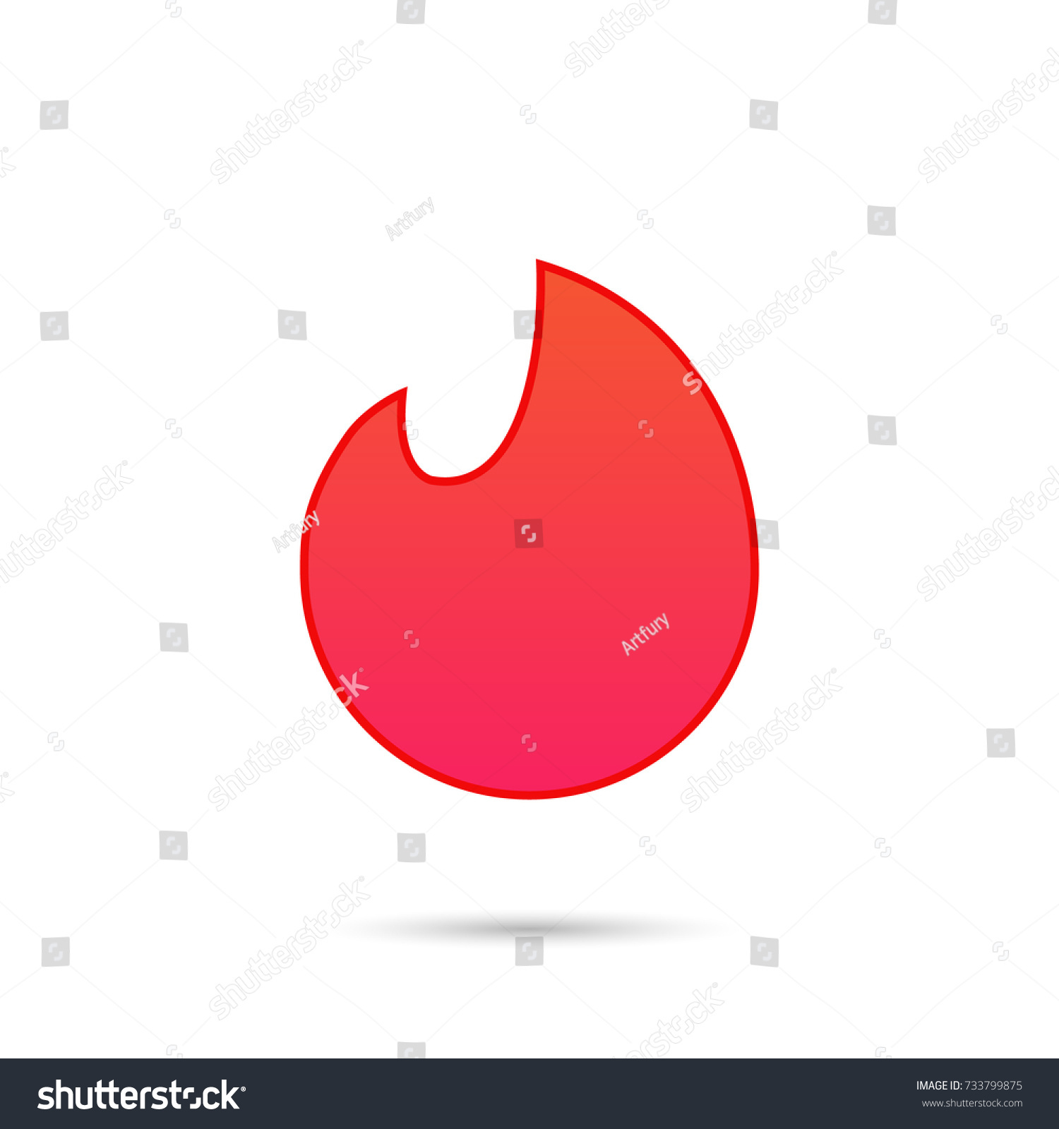 Flame Icon Graphic Template Vector Illustration Stock Vector (Royalty ...