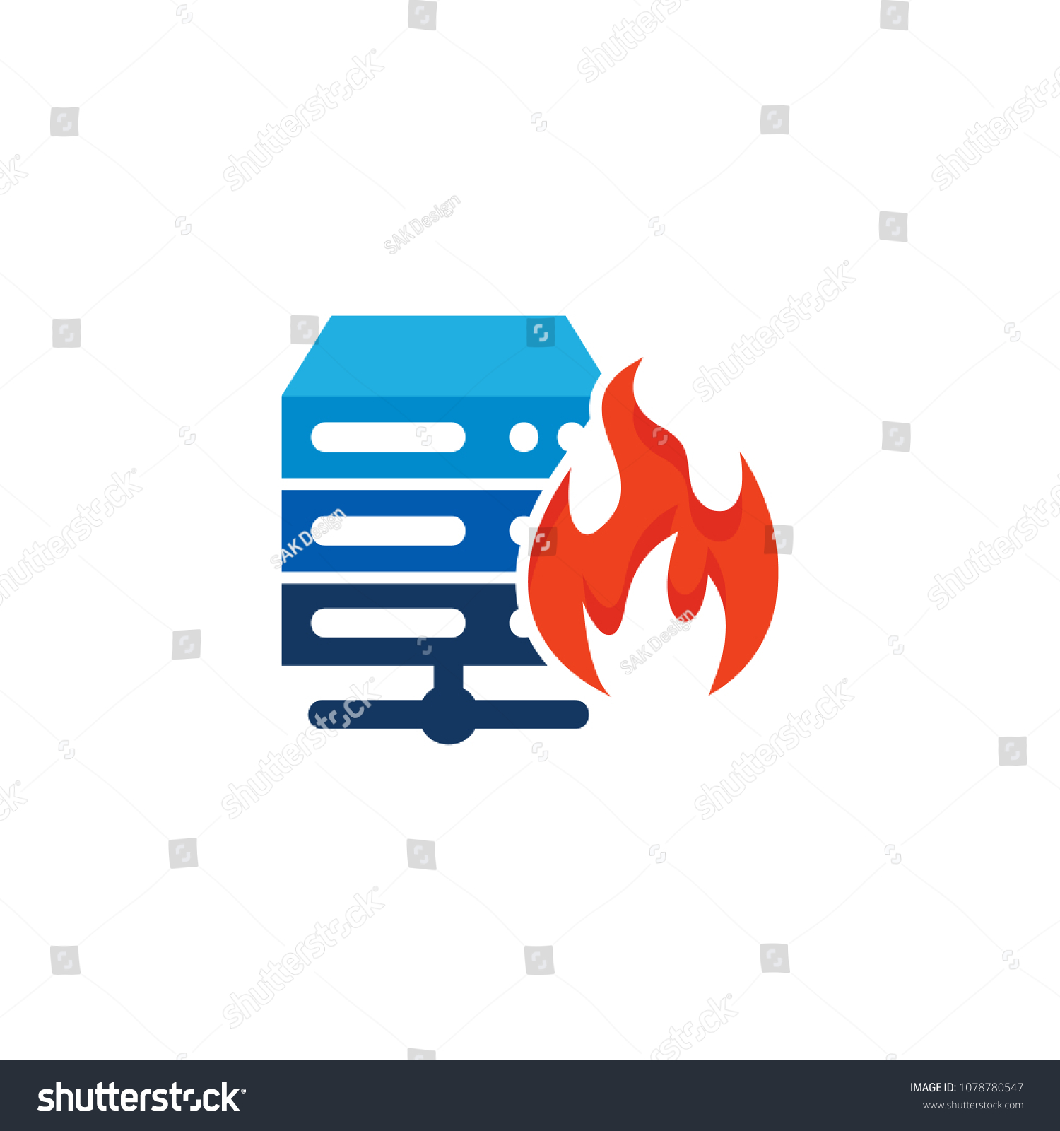 Flame Server Logo Icon Design Stock Vector (Royalty Free) 1078780547