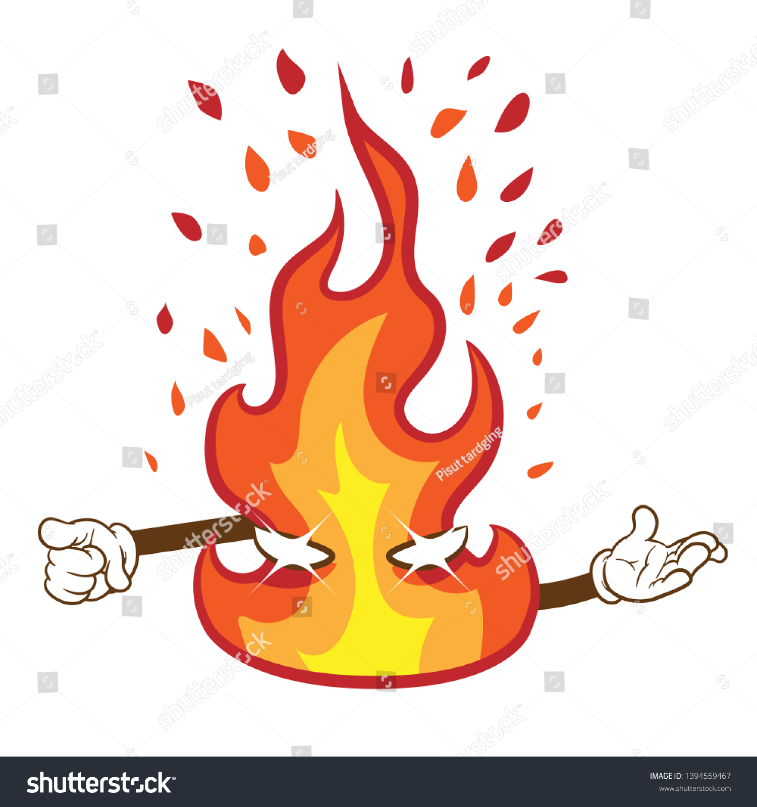 Flame Vector Cartoon Clipart Design: เวกเตอร์สต็อก (ปลอดค่าลิขสิทธิ์ ...