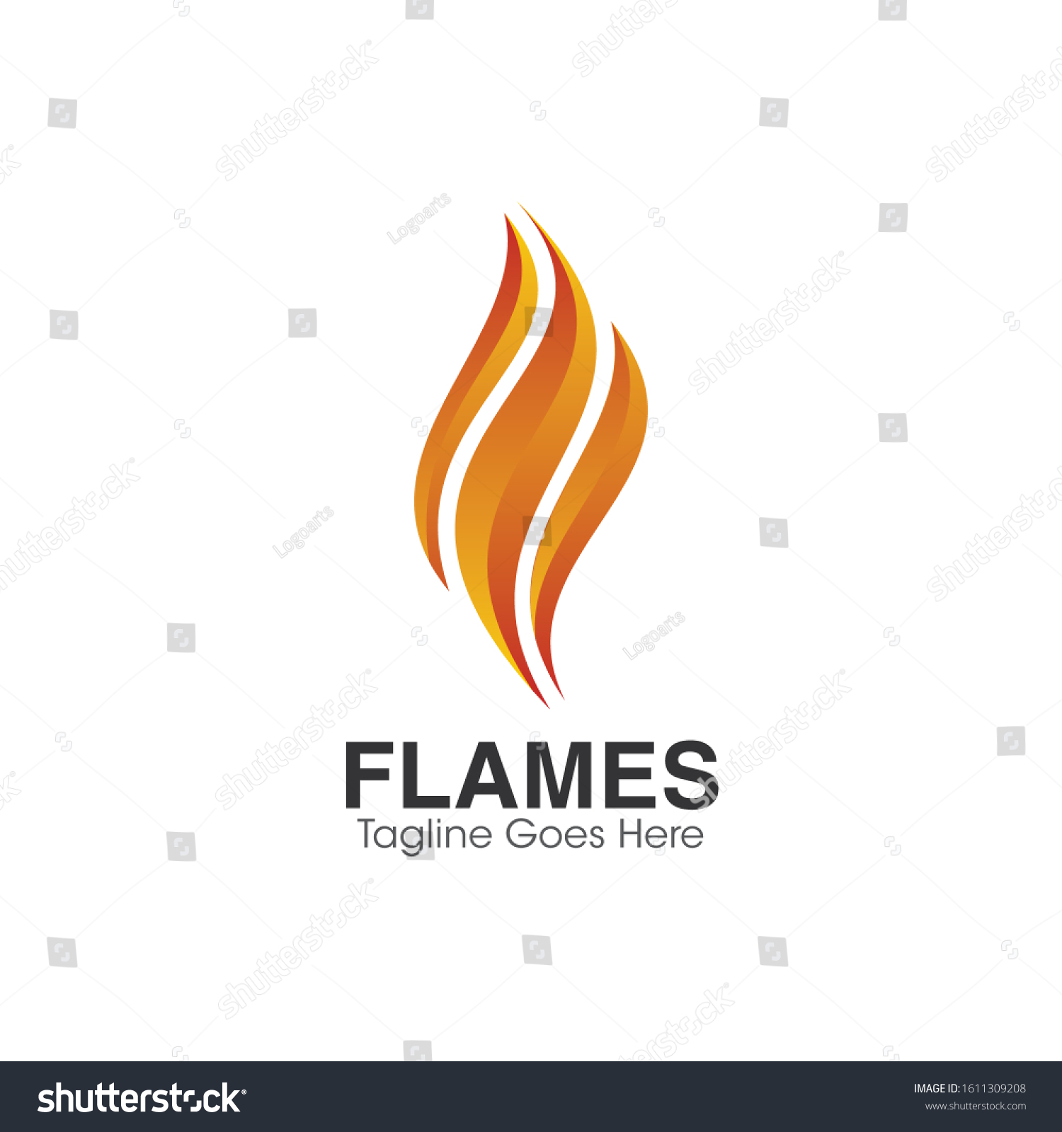 Flames Logo Icon Vector Template Stock Vector (Royalty Free) 1611309208