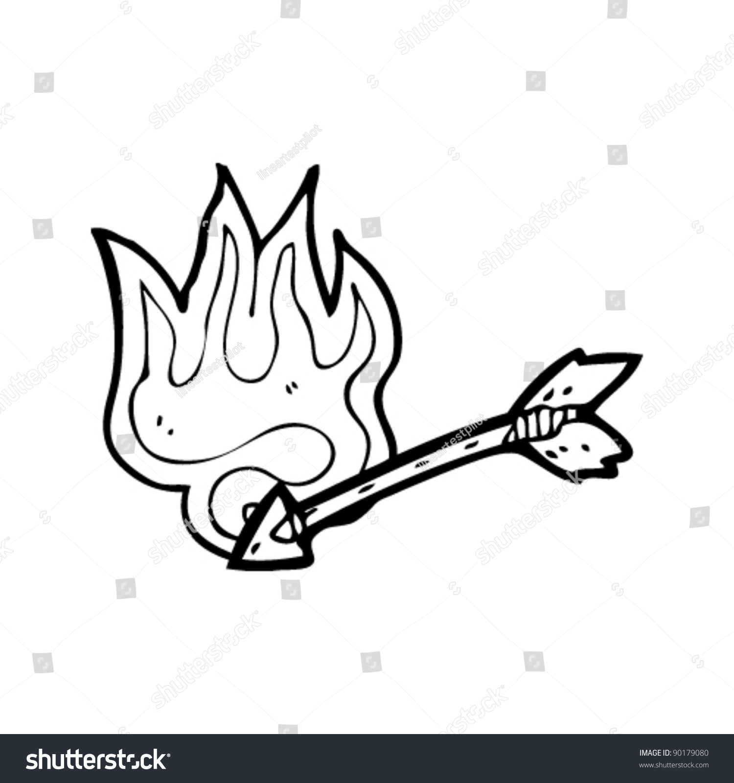 Flaming Arrow Cartoon Stock Vector (Royalty Free) 90179080 | Shutterstock