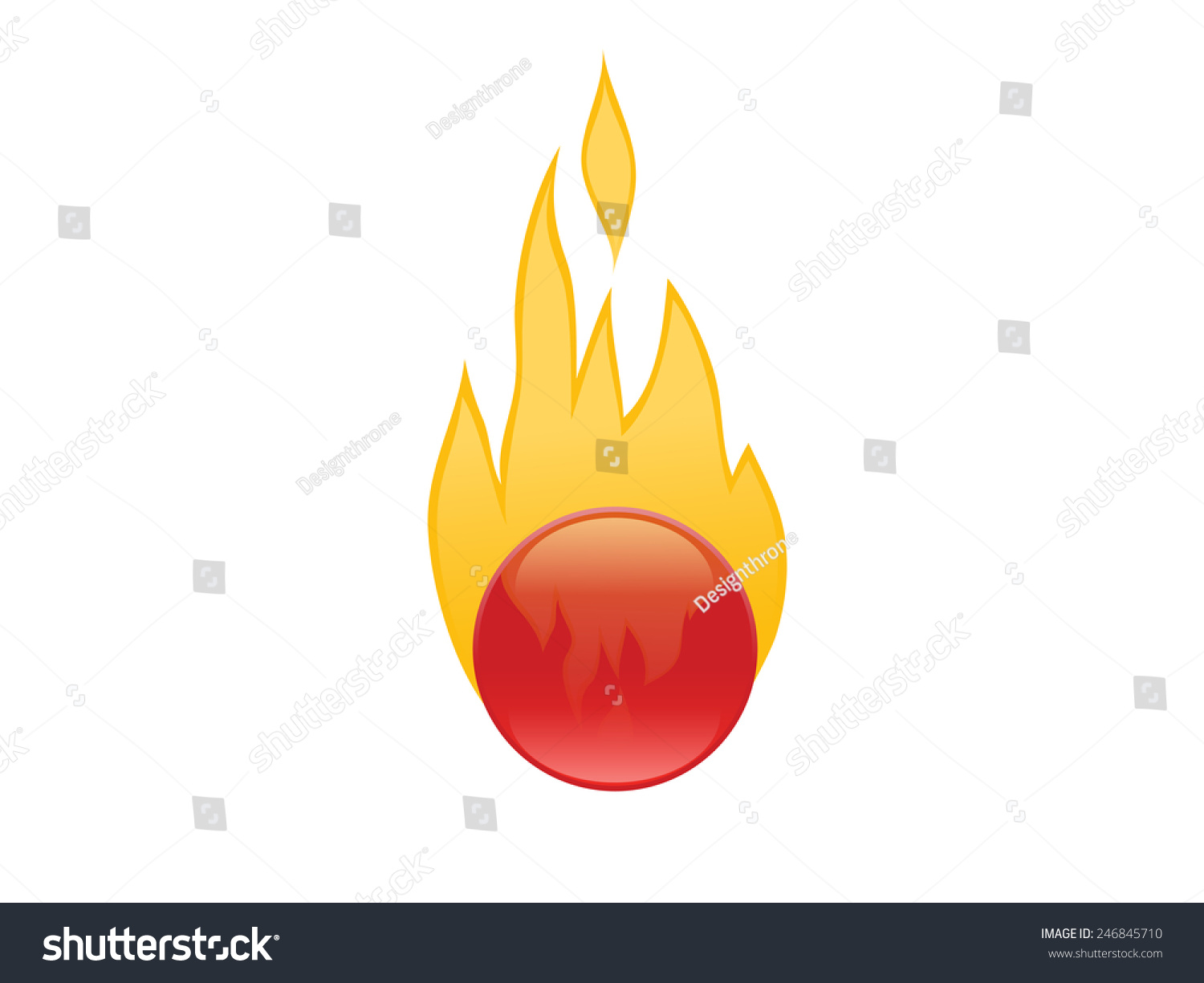 Flaming Button Icon Stock Vector (Royalty Free) 246845710 | Shutterstock