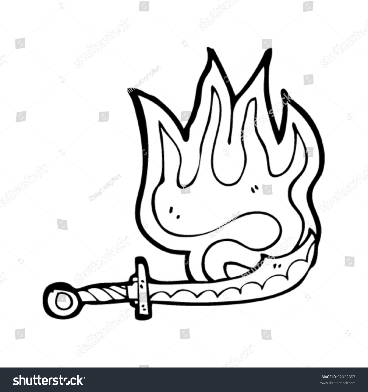 Flaming Cutlass Cartoon Stock Vector (Royalty Free) 92022857 | Shutterstock