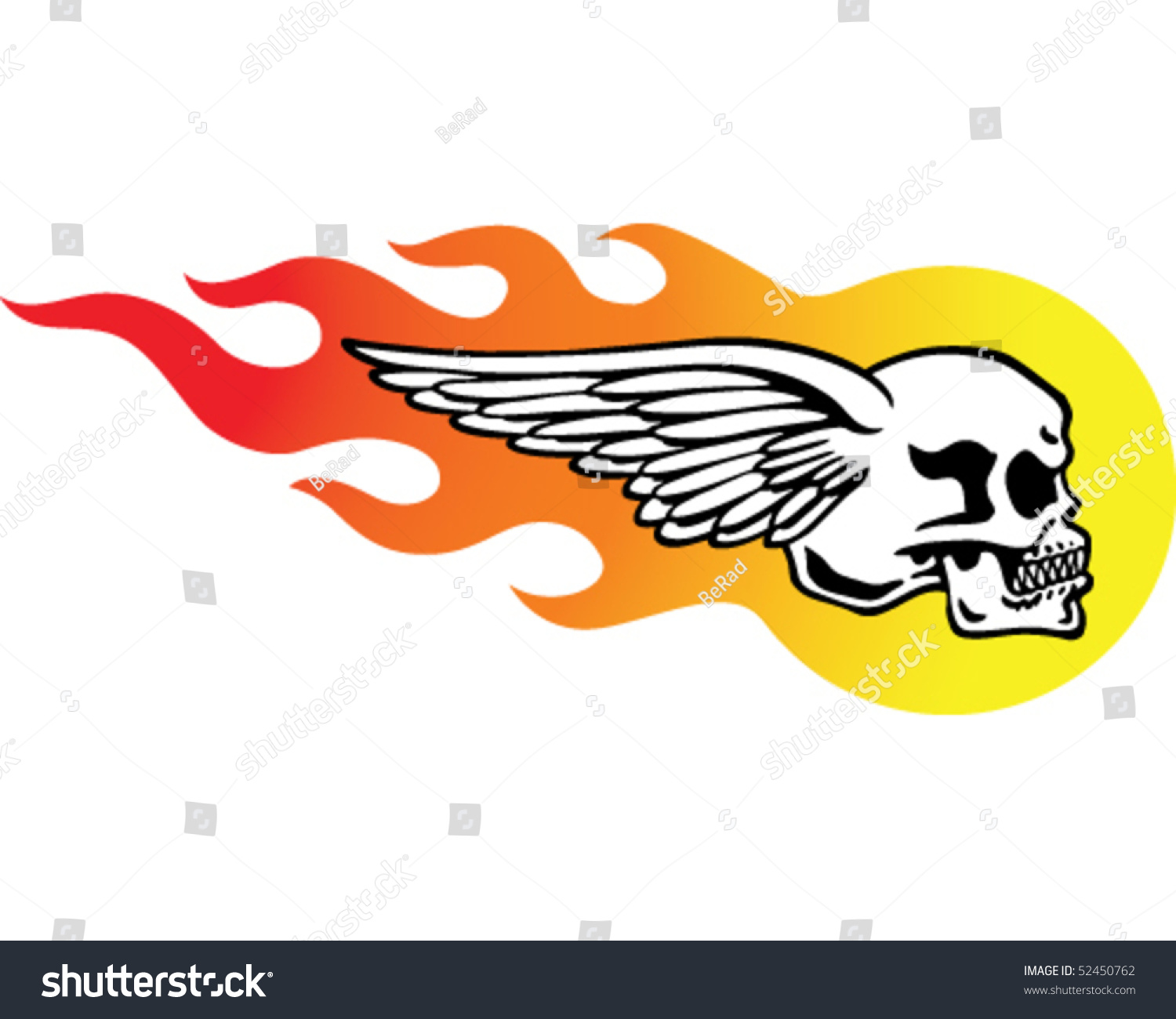 Flaming Skull Design Stock Vector (Royalty Free) 52450762 | Shutterstock